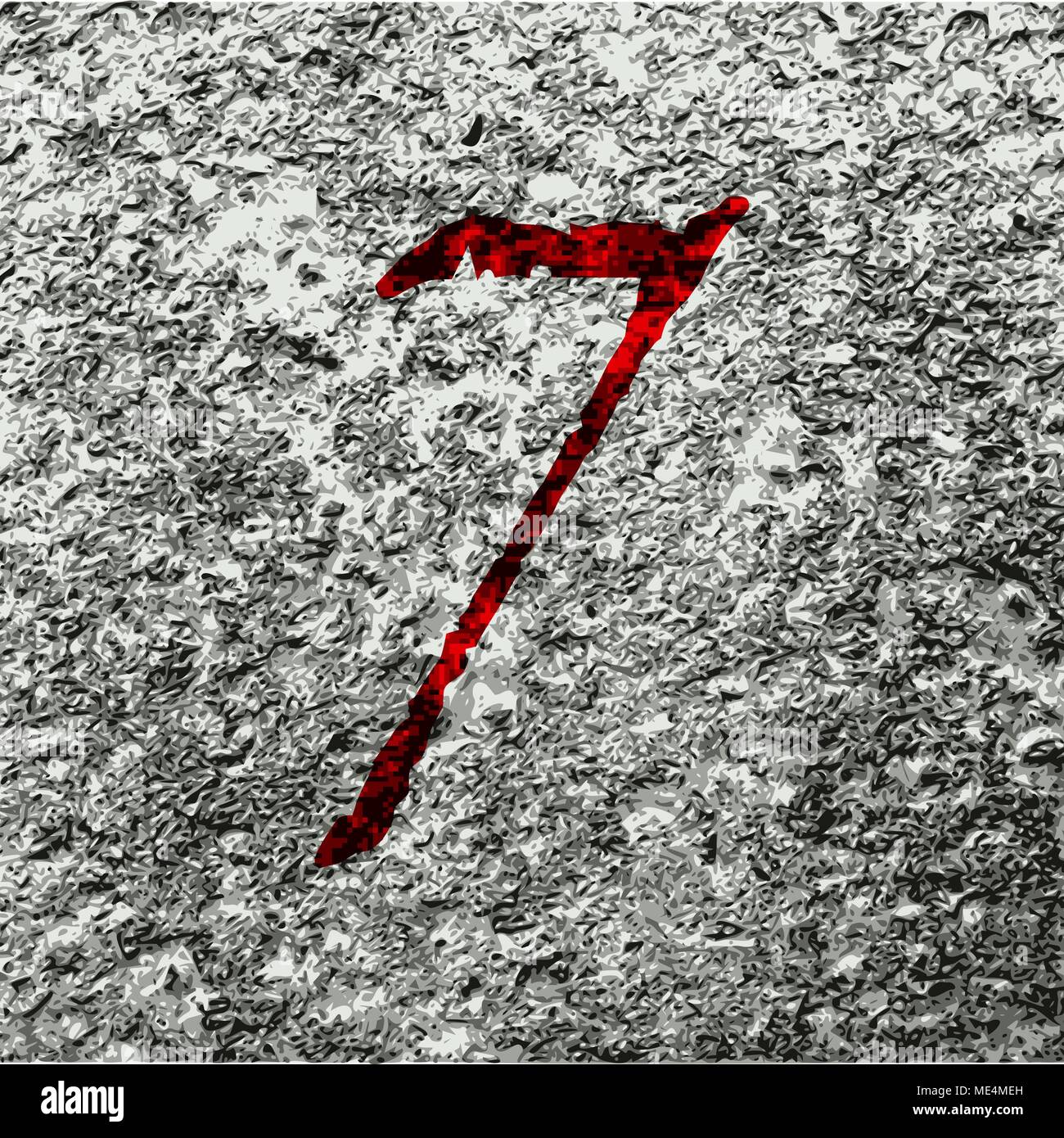 number seven icon symbol on a concrete wall. Vector illustration Stock ...