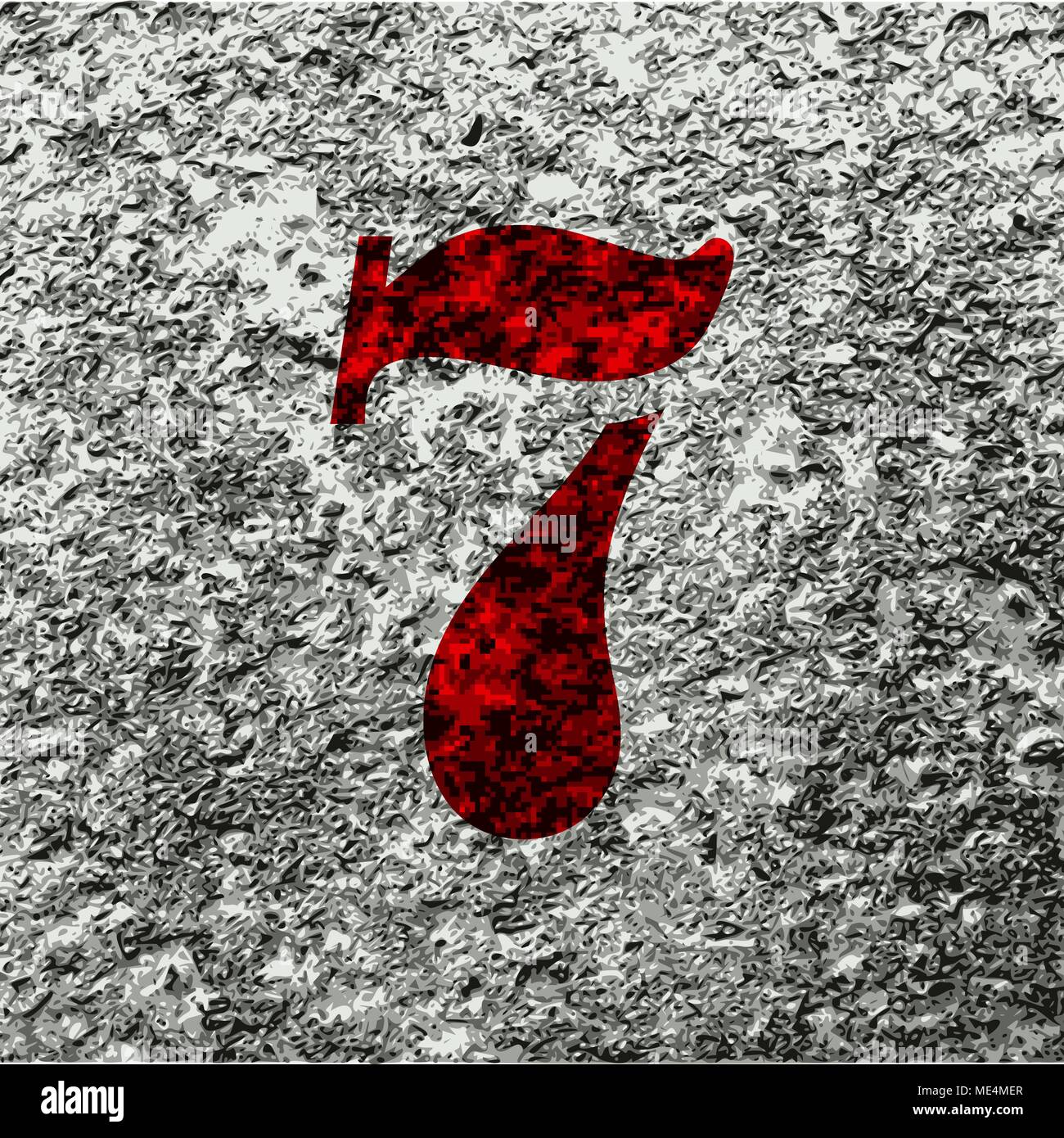 number seven icon symbol on a concrete wall. Vector illustration Stock ...