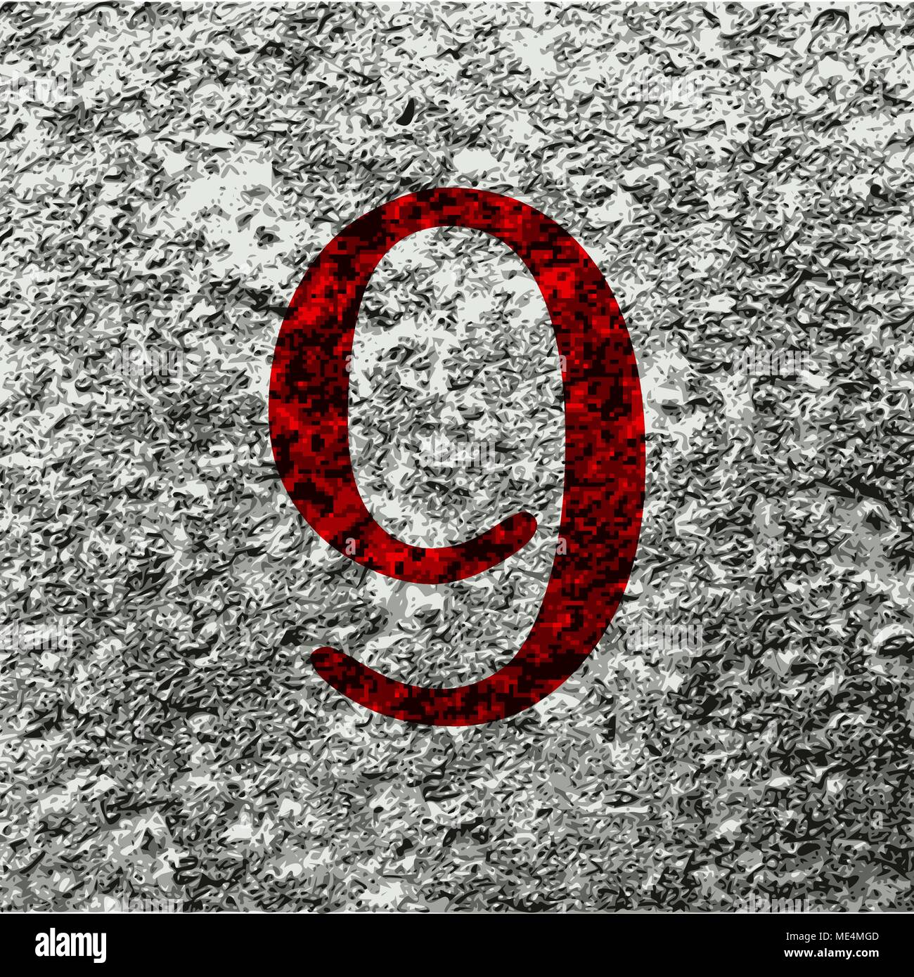 number Nine icon symbol on a concrete wall. Vector illustration Stock ...
