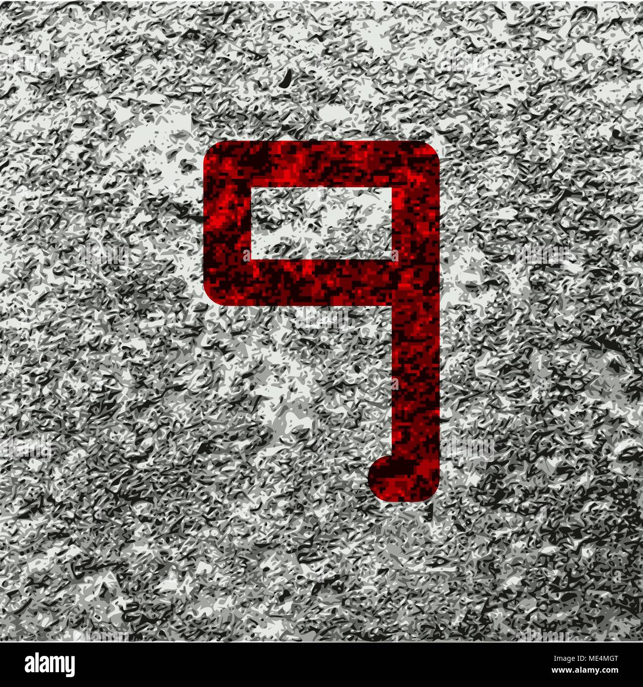 number Nine icon symbol on a concrete wall. Vector illustration Stock ...
