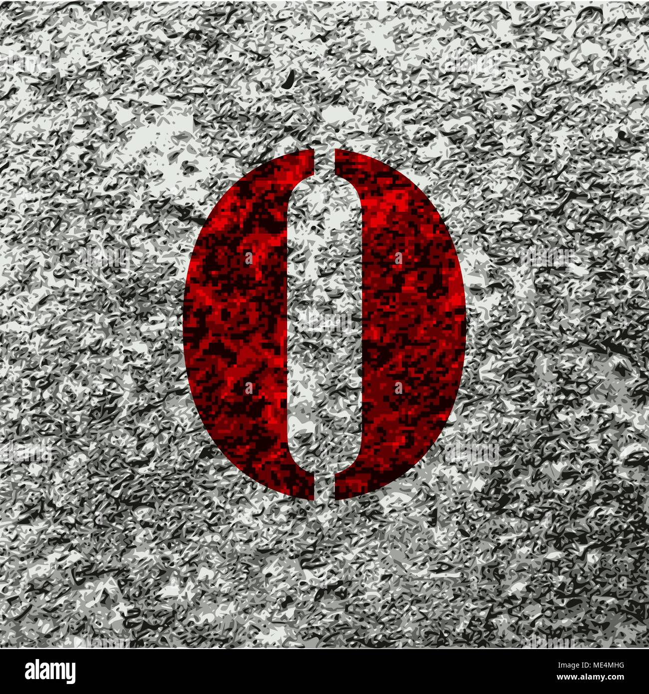 number zero icon symbol on a concrete wall. Vector illustration Stock ...