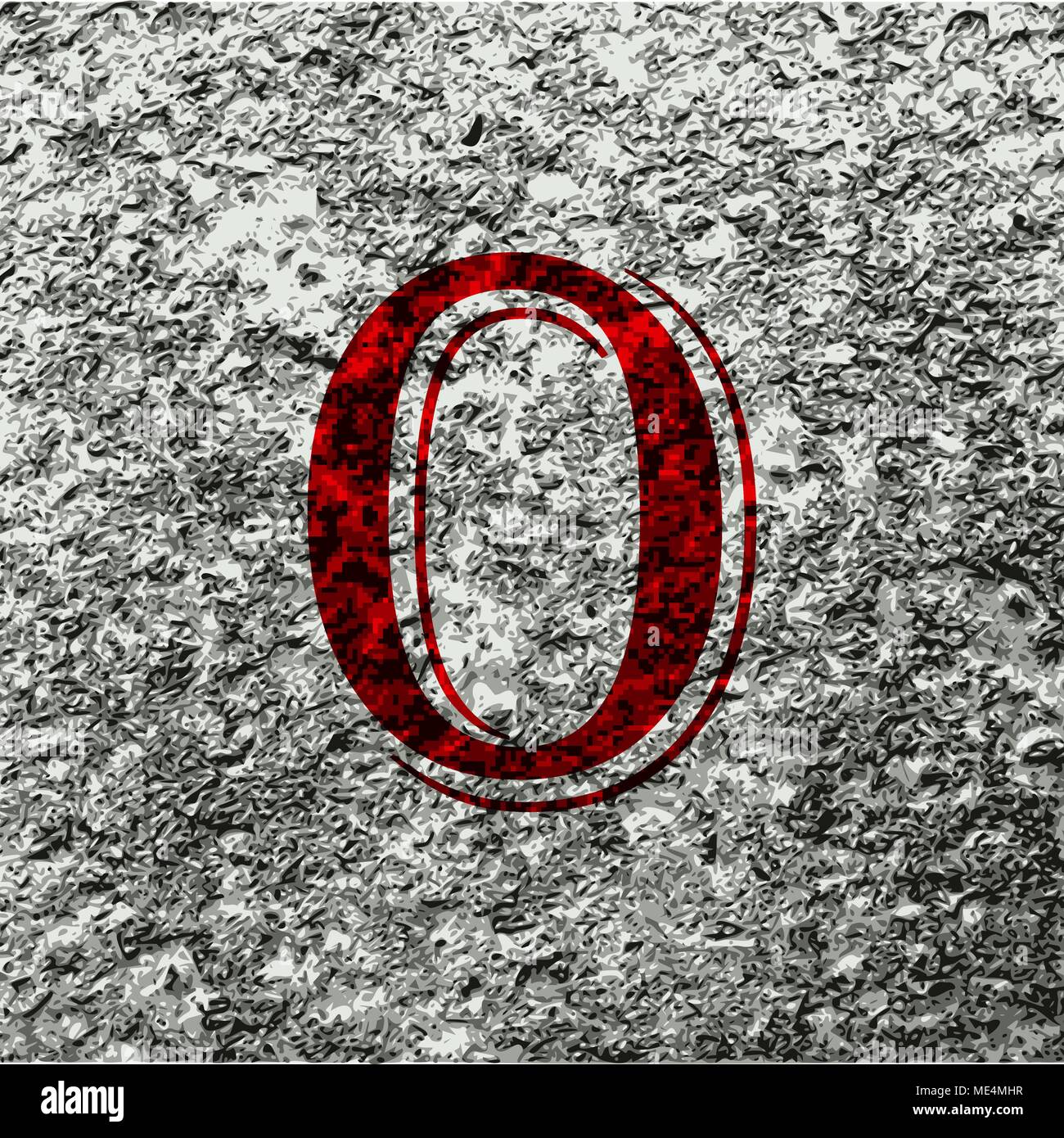 number zero icon symbol on a concrete wall. Vector illustration Stock ...