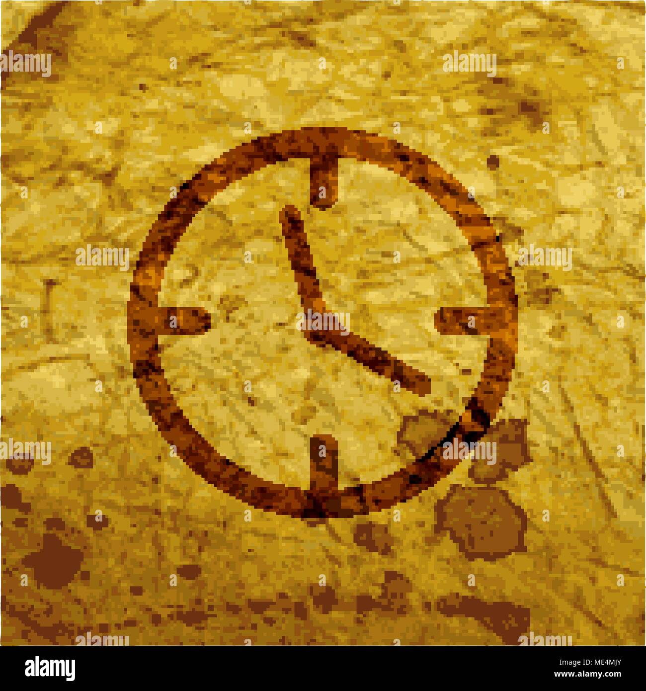 Clock time icon symbol on paper background. Vector illustration Stock ...