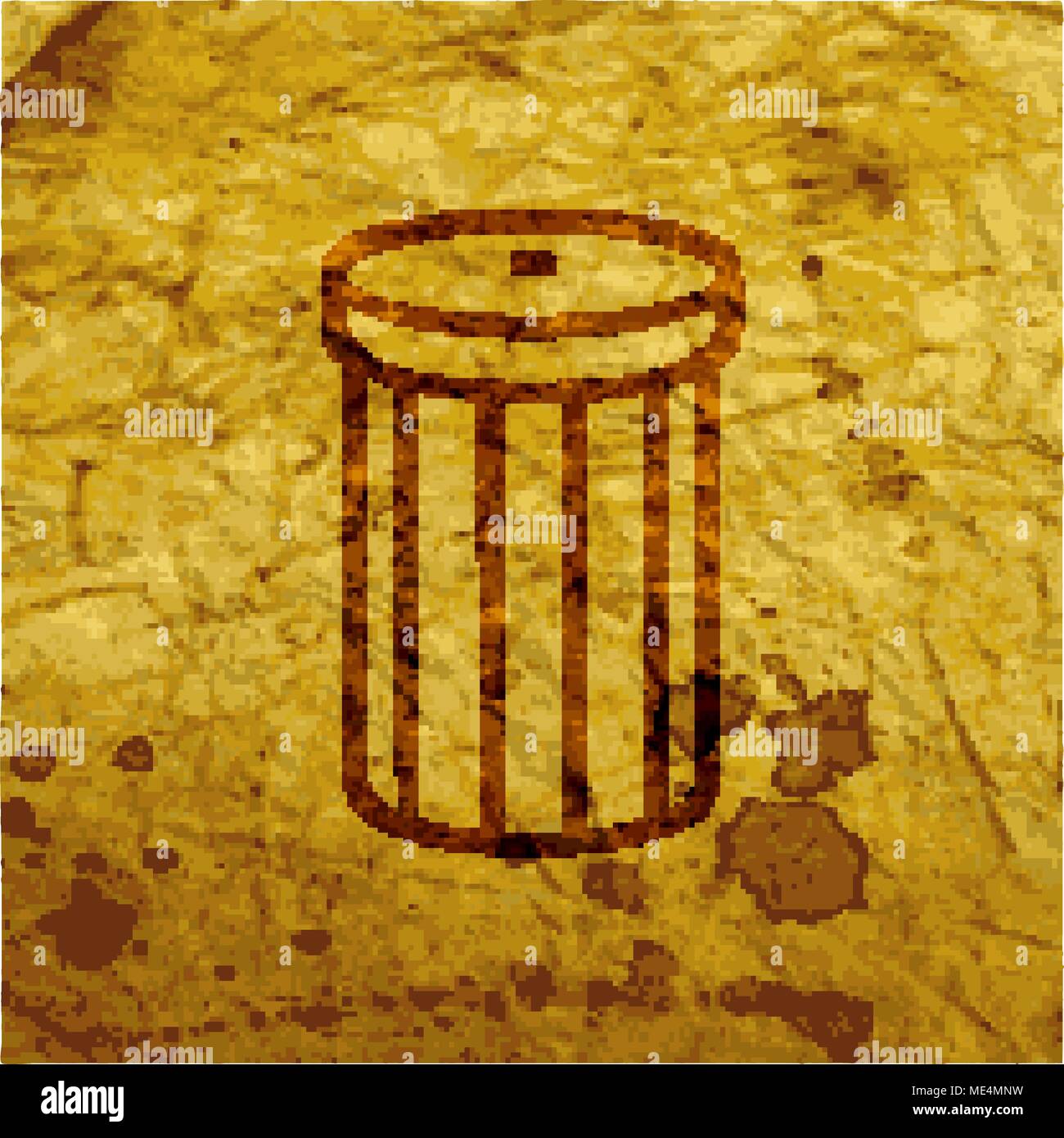 Recycle bin icon symbol on paper background. Vector illustration Stock ...