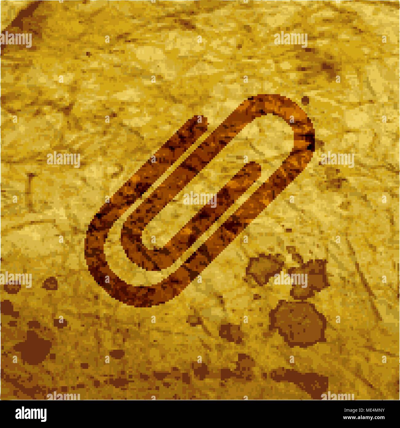 Paper clip icon symbol on paper background. Vector illustration Stock ...