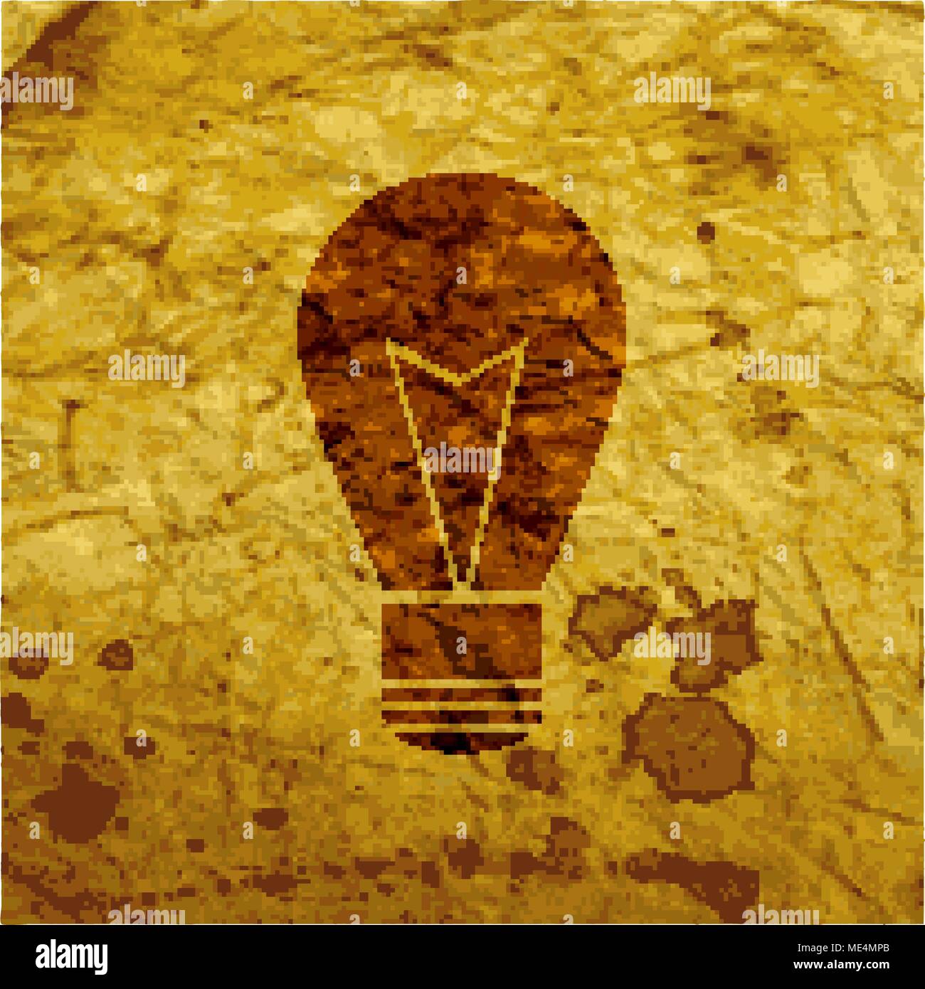 Light lamp icon symbol on paper background. Vector illustration Stock ...