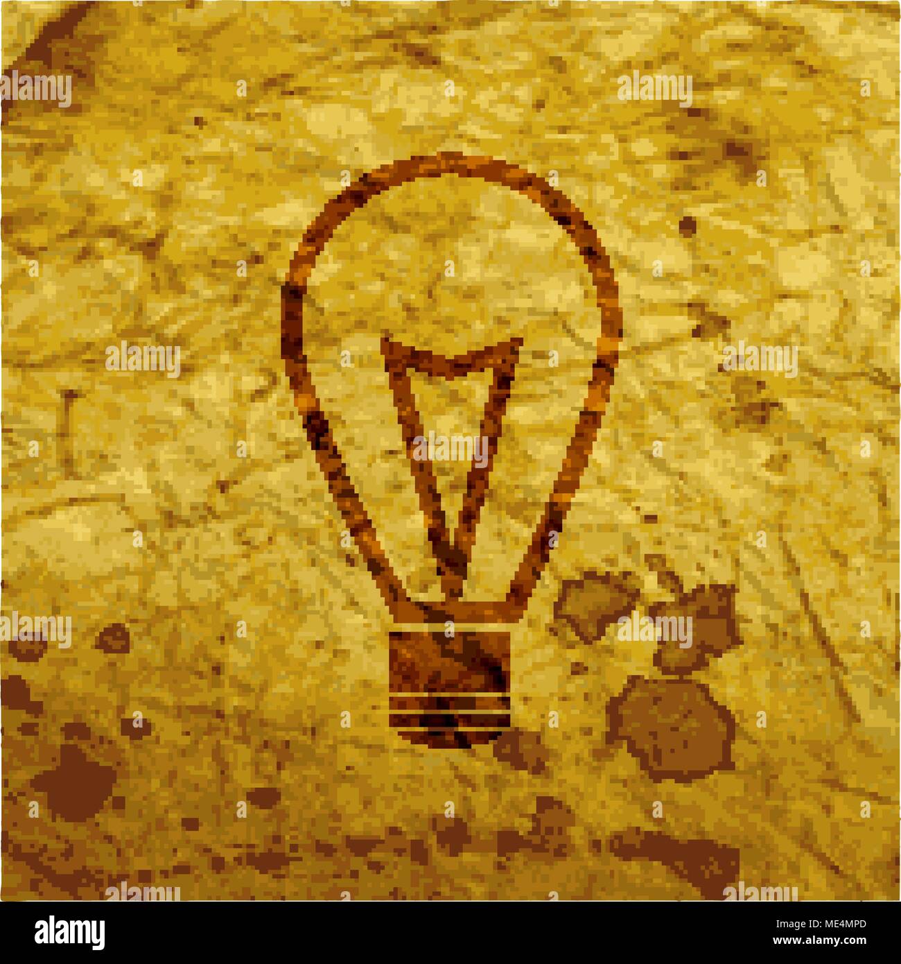 Light lamp icon symbol on paper background. Vector illustration Stock ...