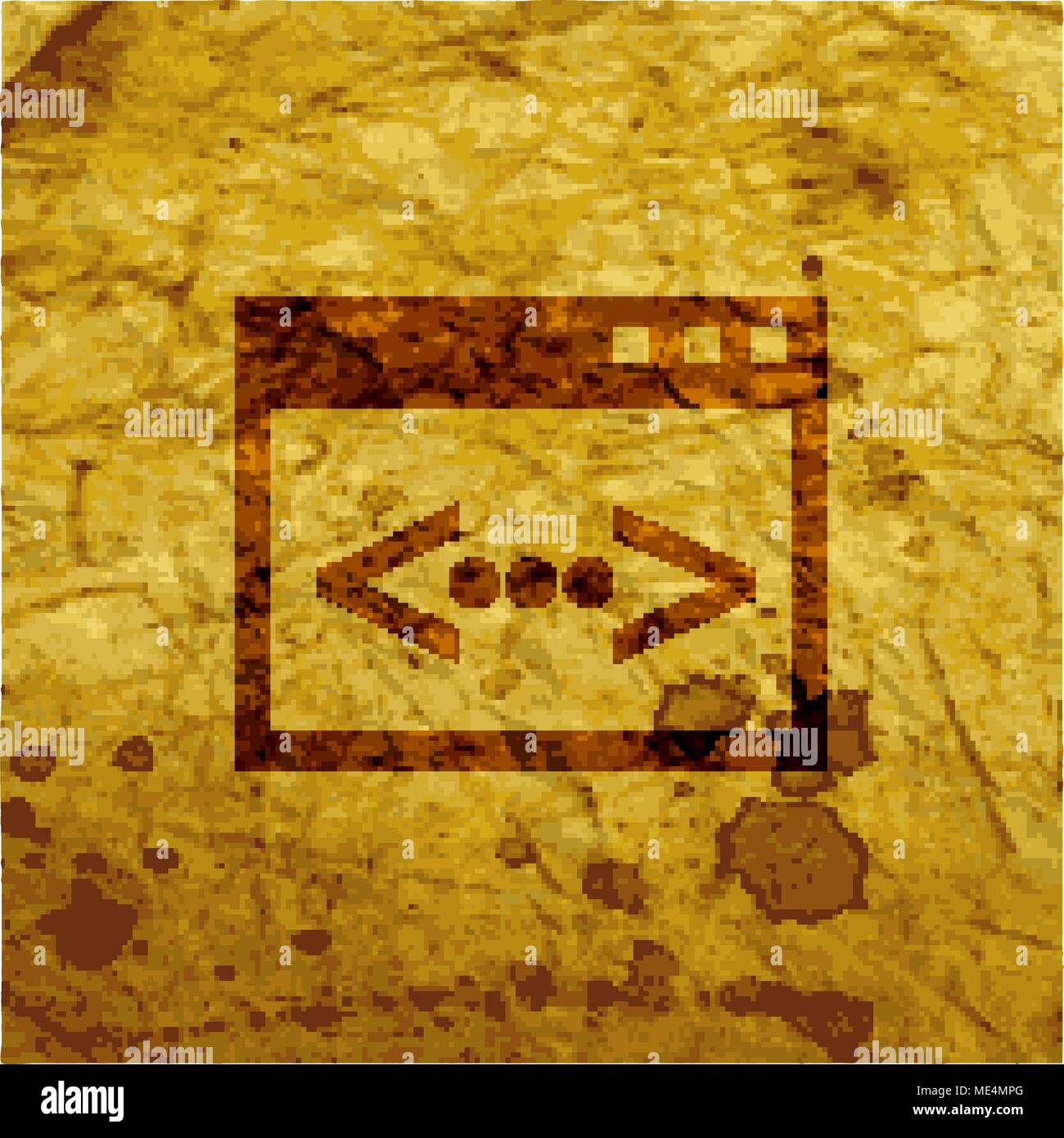 Code icon symbol on paper background. Vector illustration Stock Vector ...