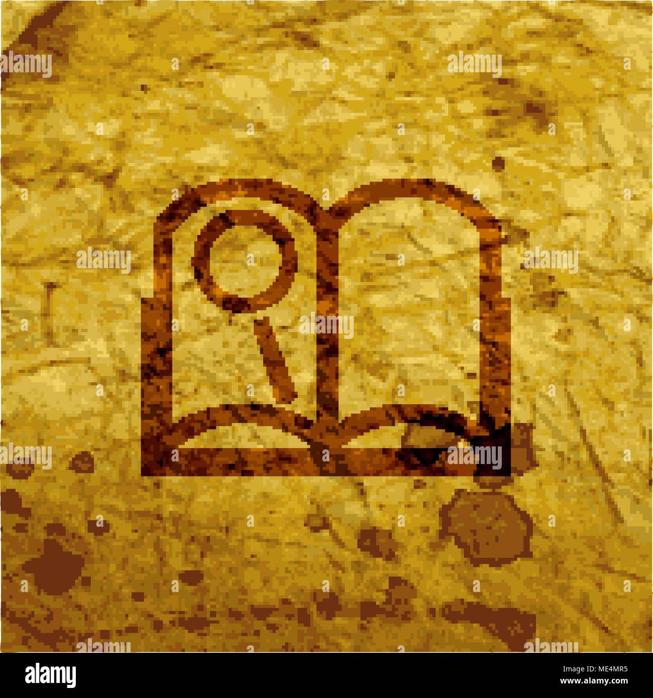 Open book icon symbol on paper background. Vector illustration Stock ...