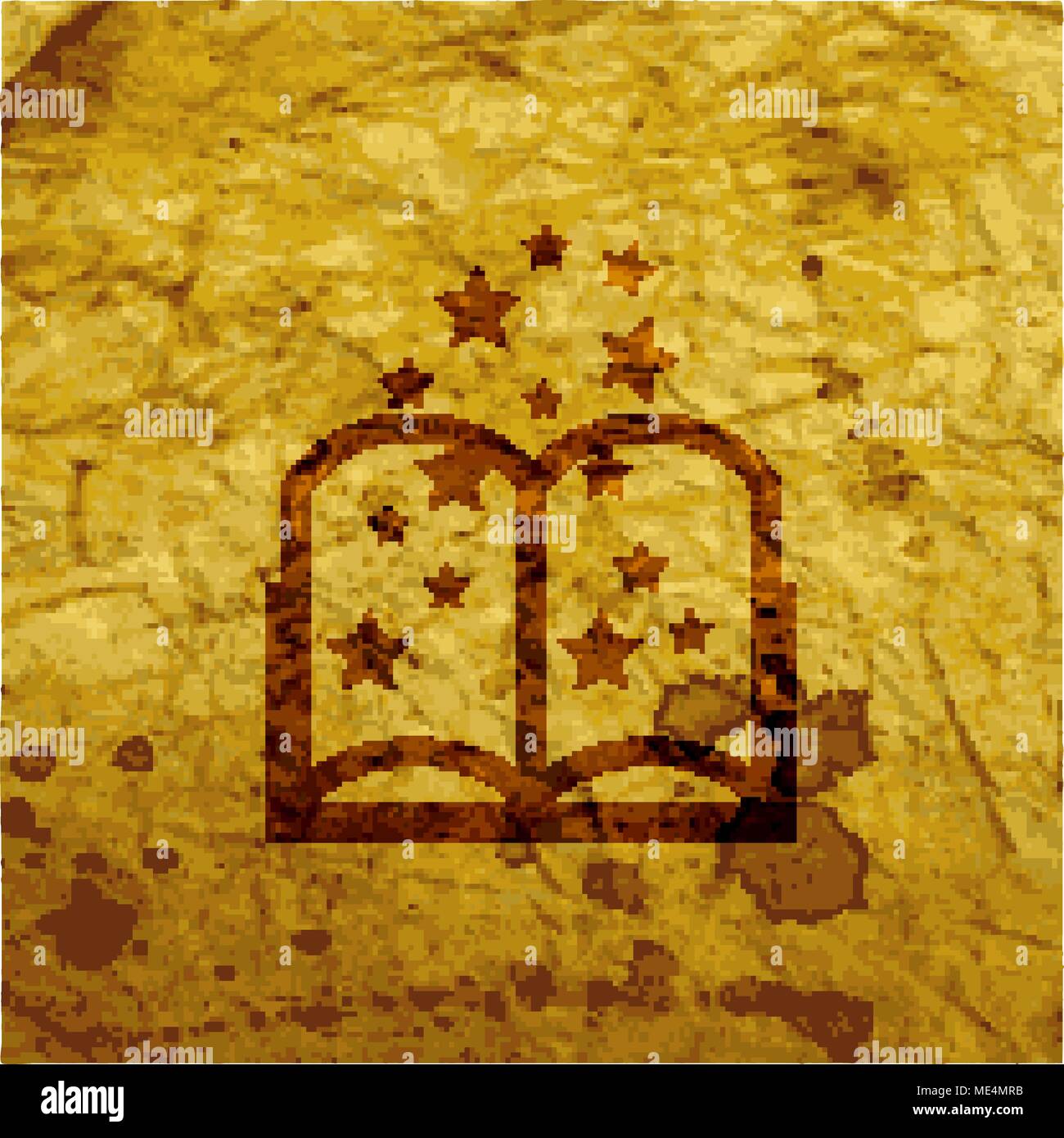 Magic Book icon symbol on paper background. Vector illustration Stock ...