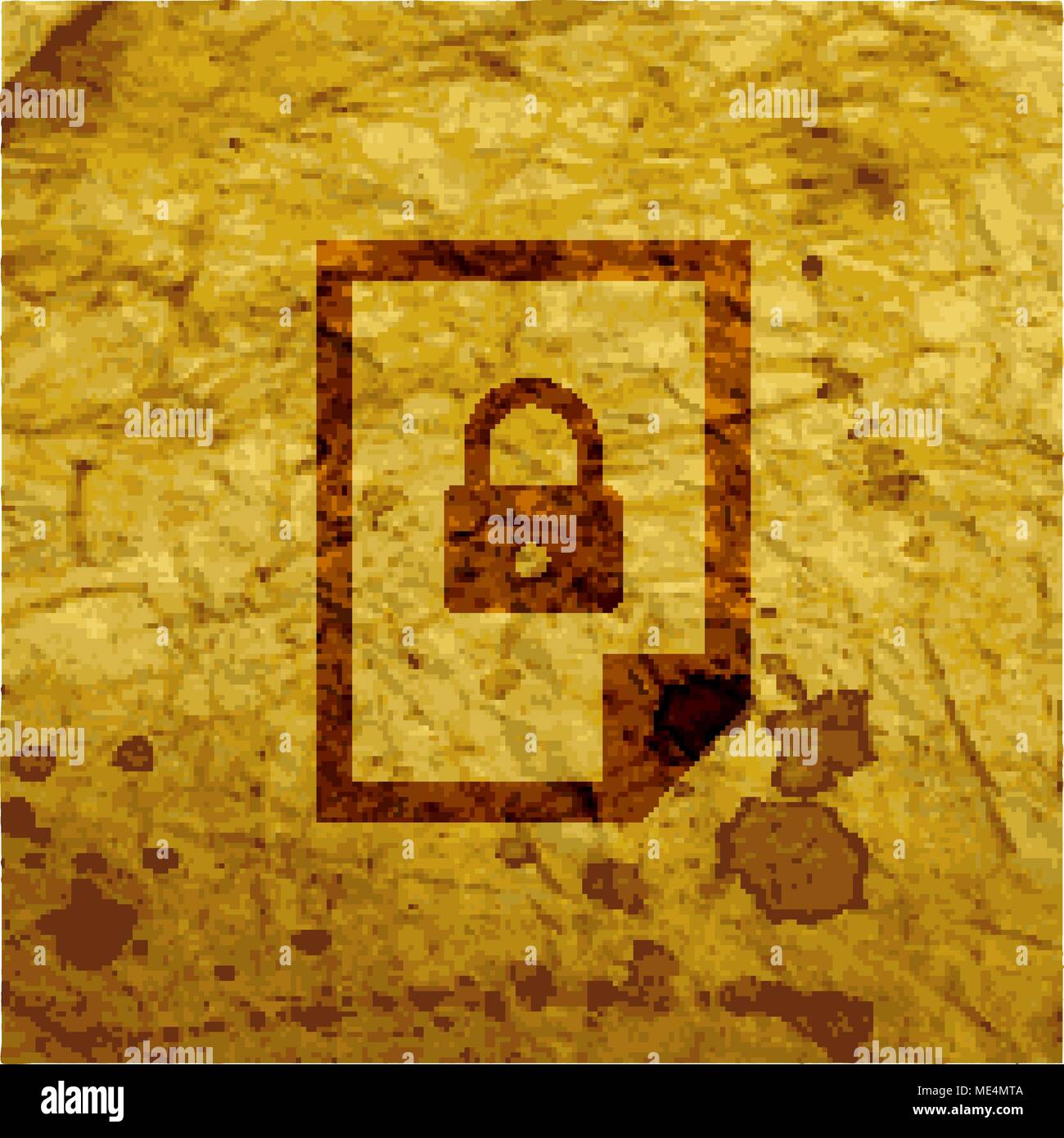 file locked icon symbol on paper background. Vector illustration Stock ...