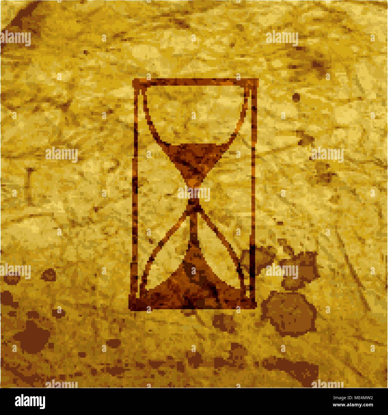 Hourglass icon symbol on paper background. Vector illustration Stock ...