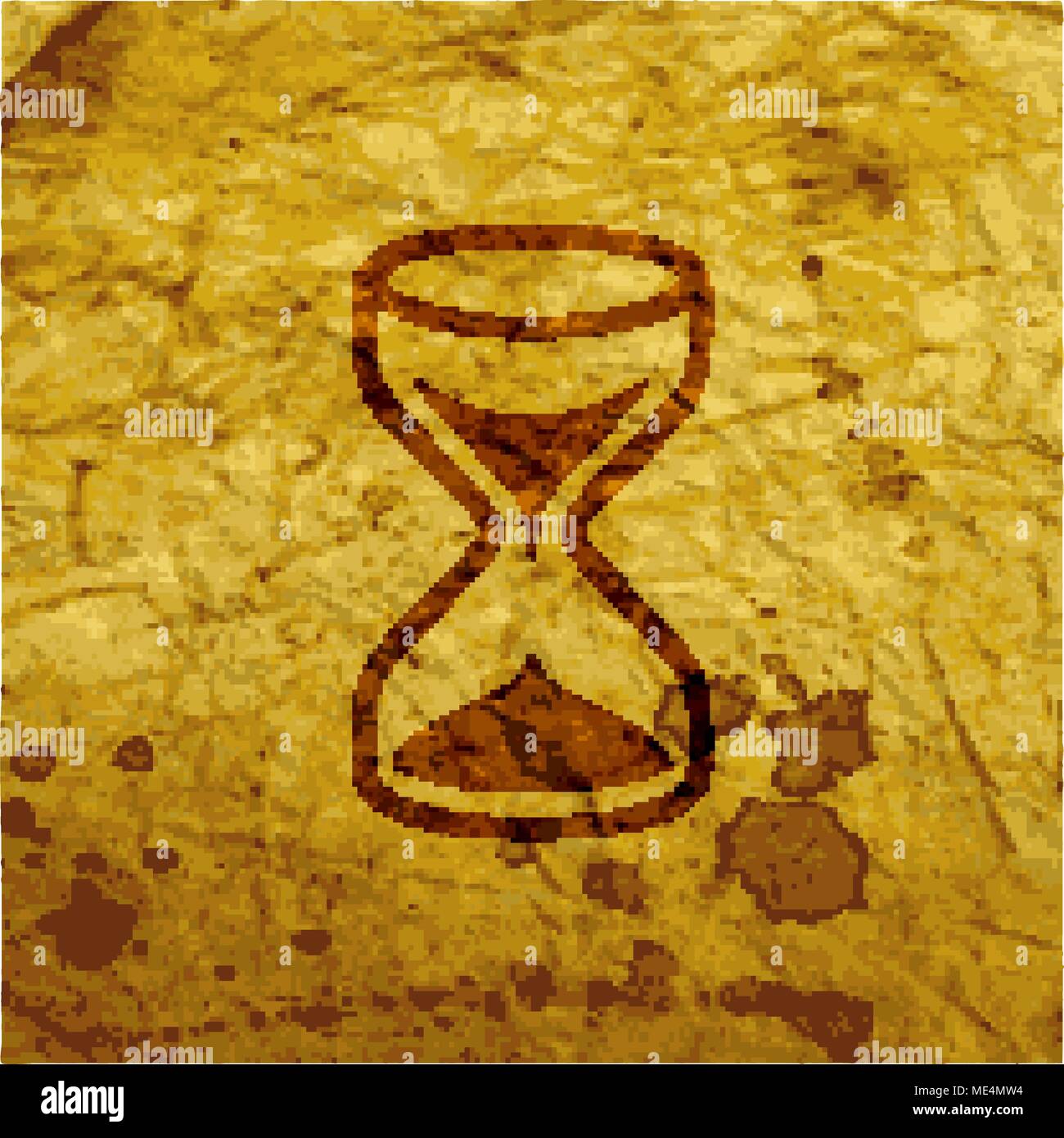 Hourglass icon symbol on paper background. Vector illustration Stock ...