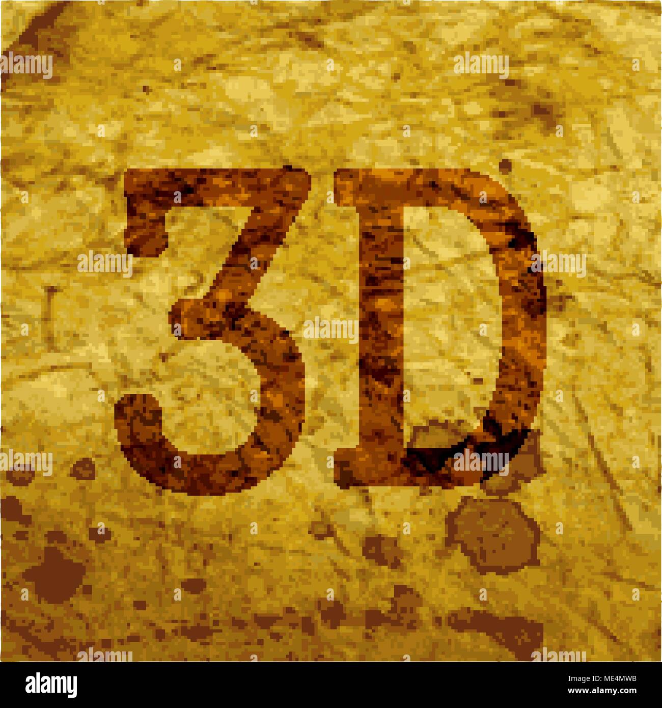 3D icon symbol on paper background. Vector illustration Stock Vector ...