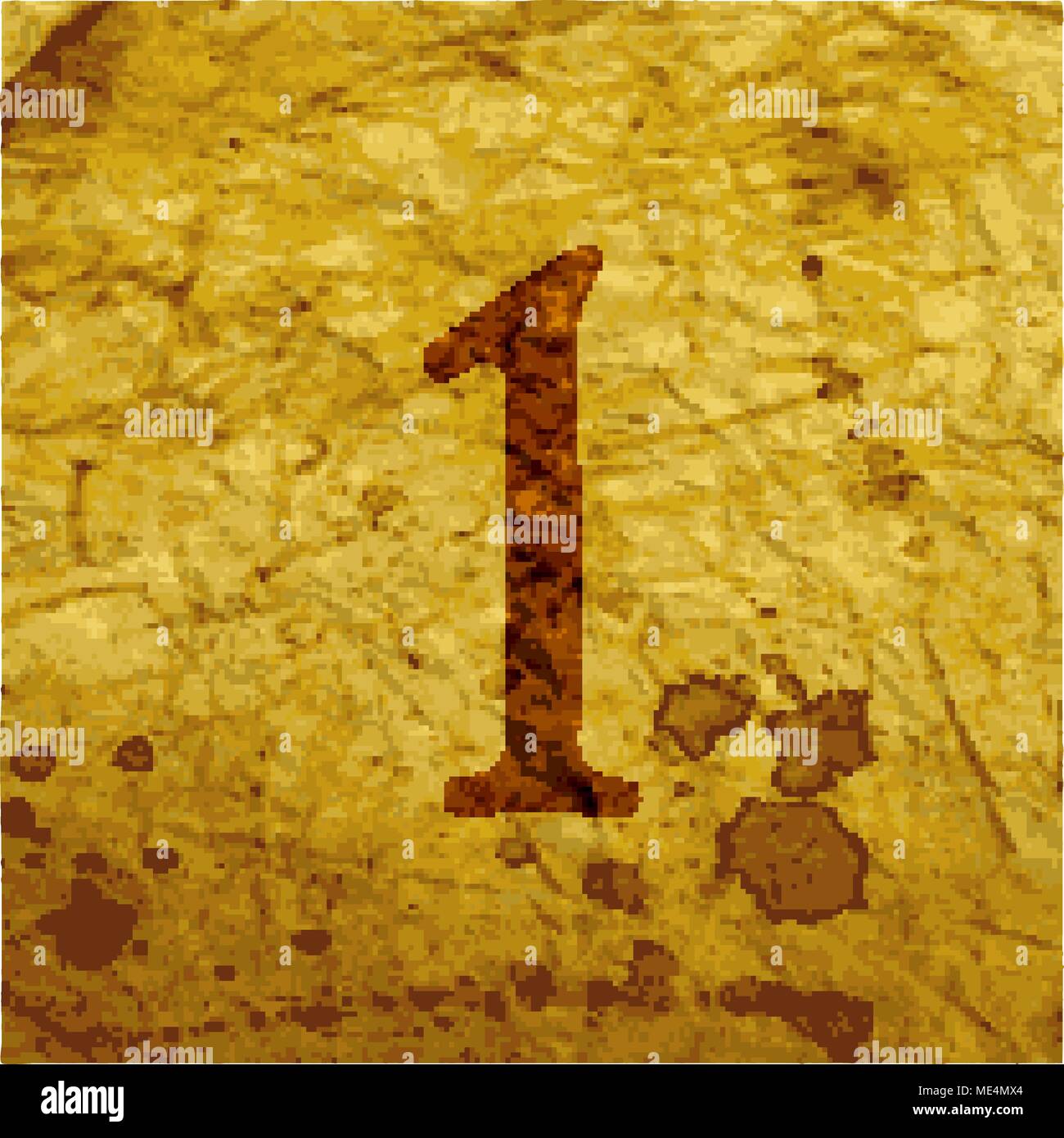 number one icon symbol on paper background. Vector illustration Stock ...