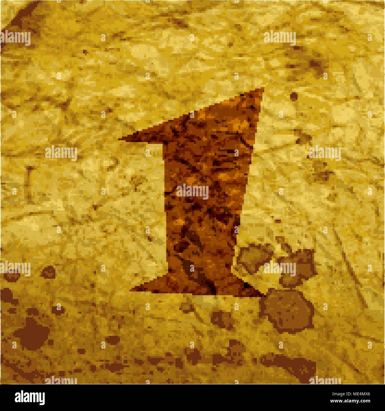 number one icon symbol on paper background. Vector illustration Stock ...