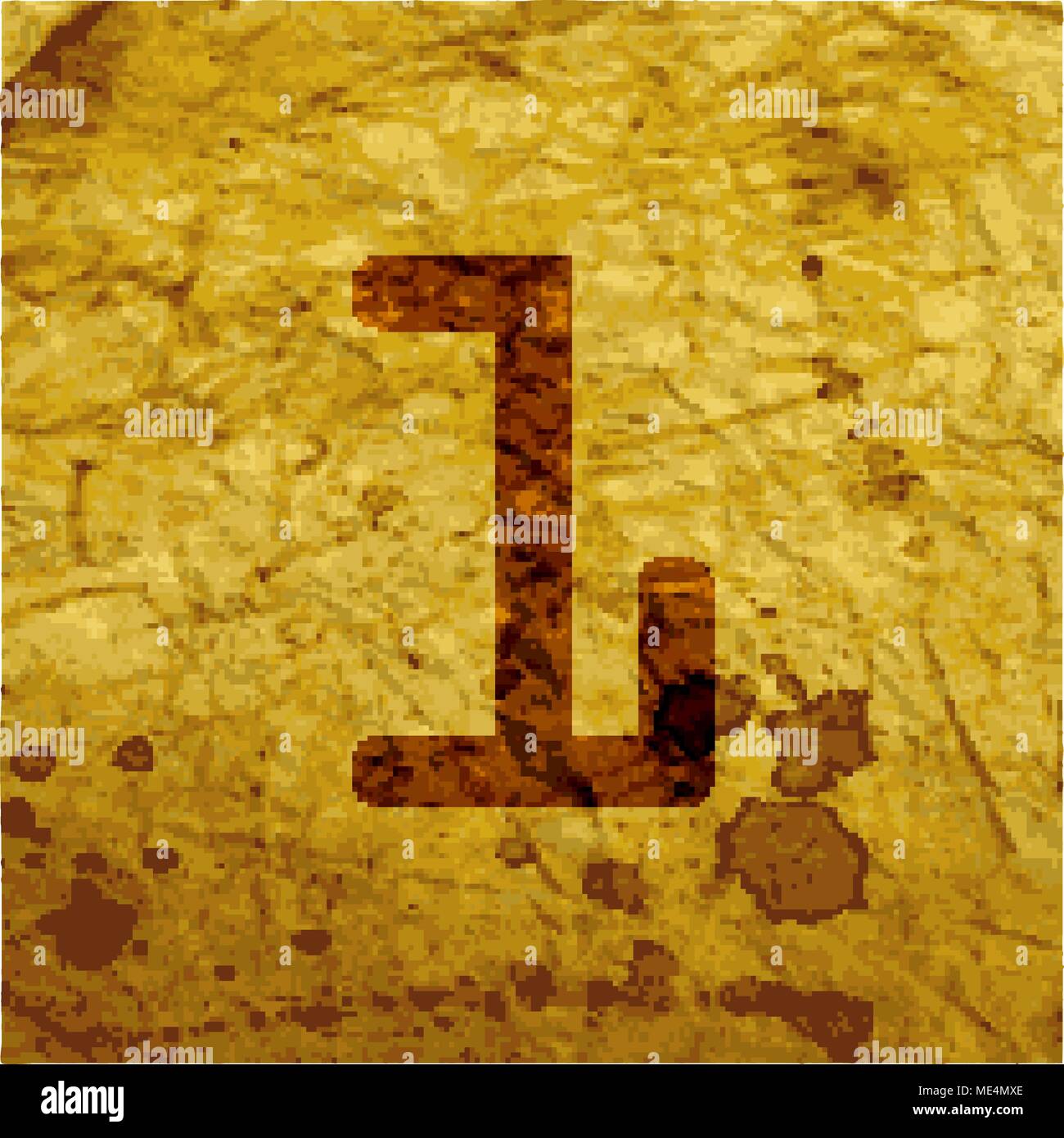 number one icon symbol on paper background. Vector illustration Stock ...