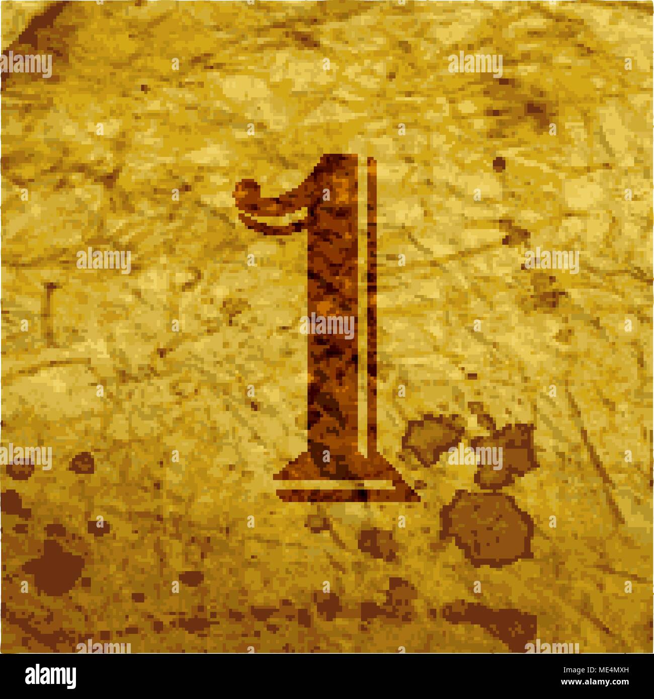 number one icon symbol on paper background. Vector illustration Stock ...