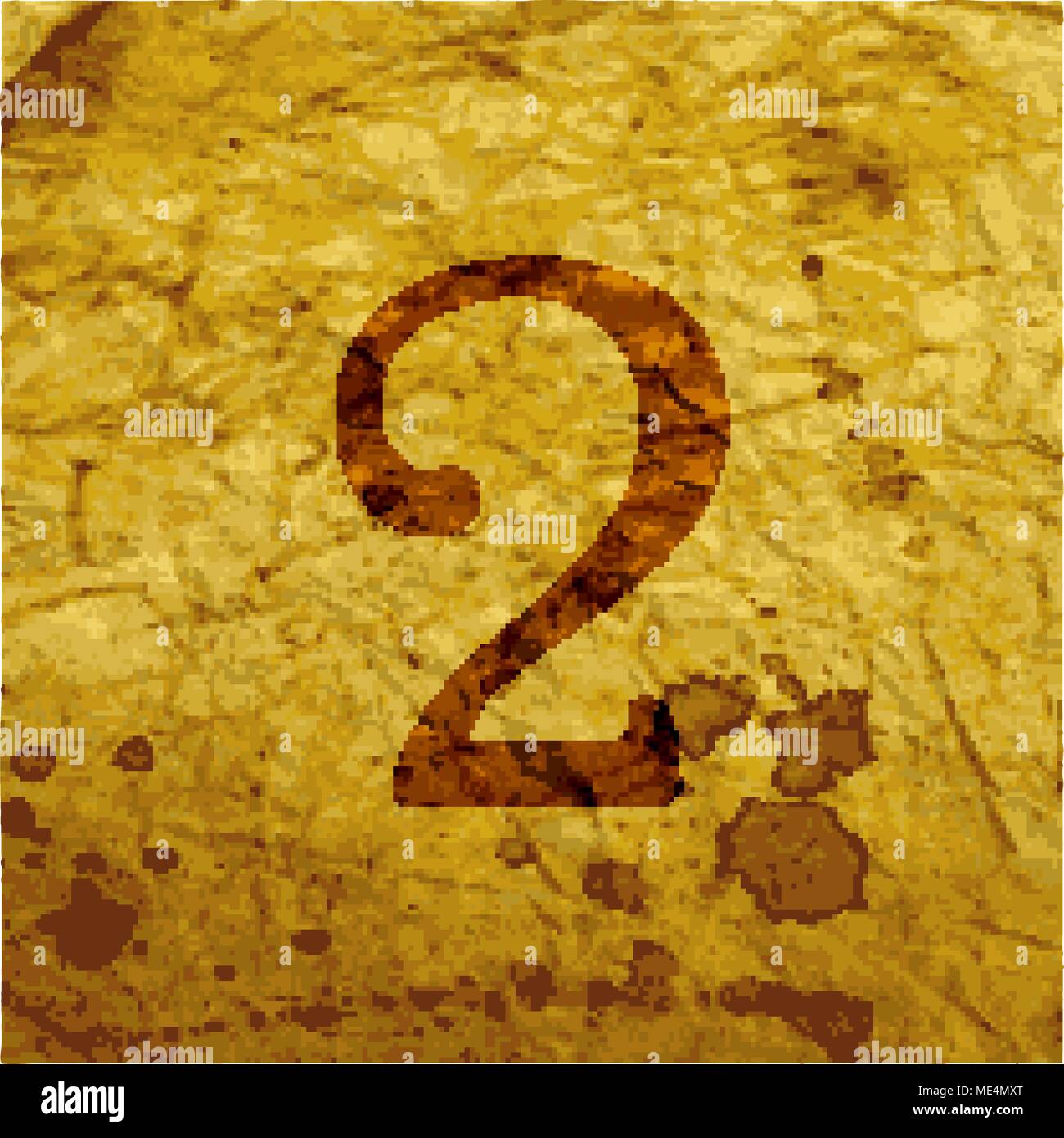 number two icon symbol on paper background. Vector illustration Stock ...