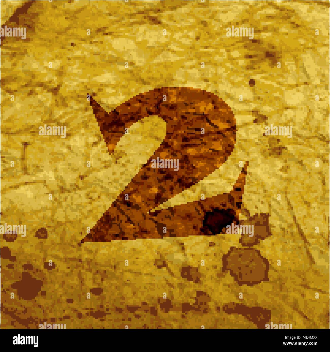 number two icon symbol on paper background. Vector illustration Stock ...