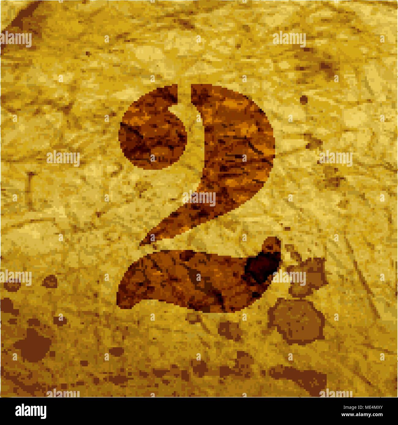 number two icon symbol on paper background. Vector illustration Stock ...