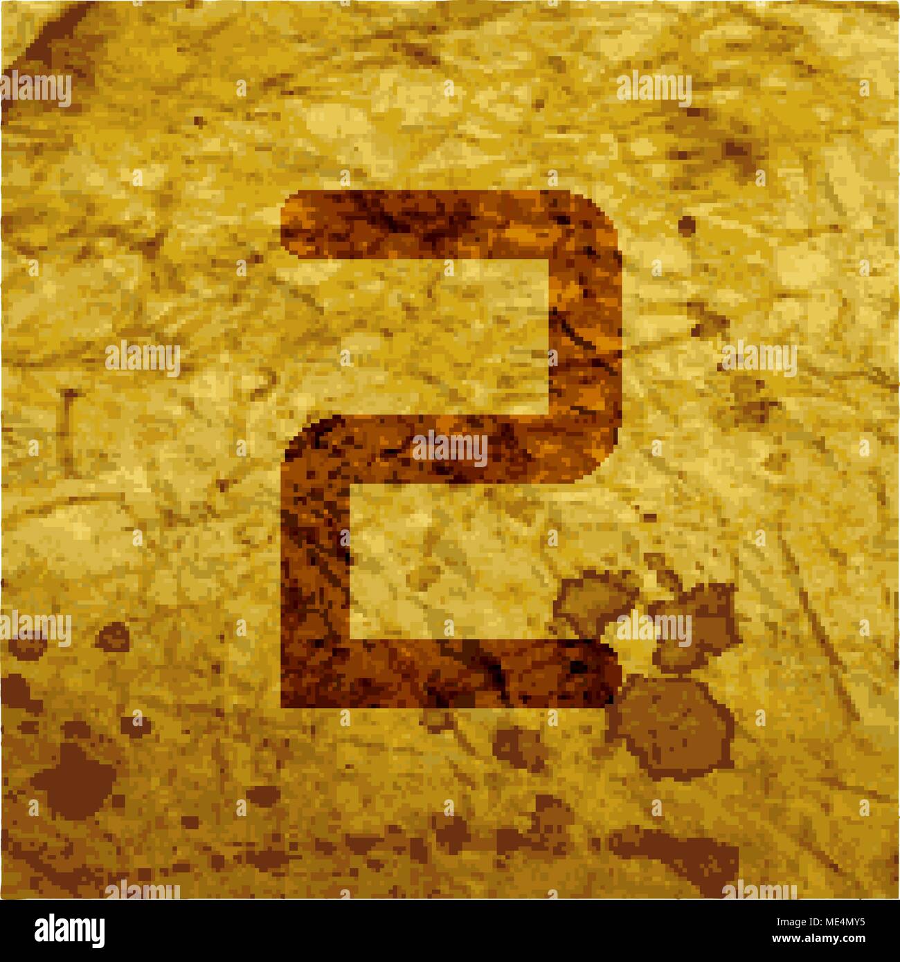 number two icon symbol on paper background. Vector illustration Stock ...