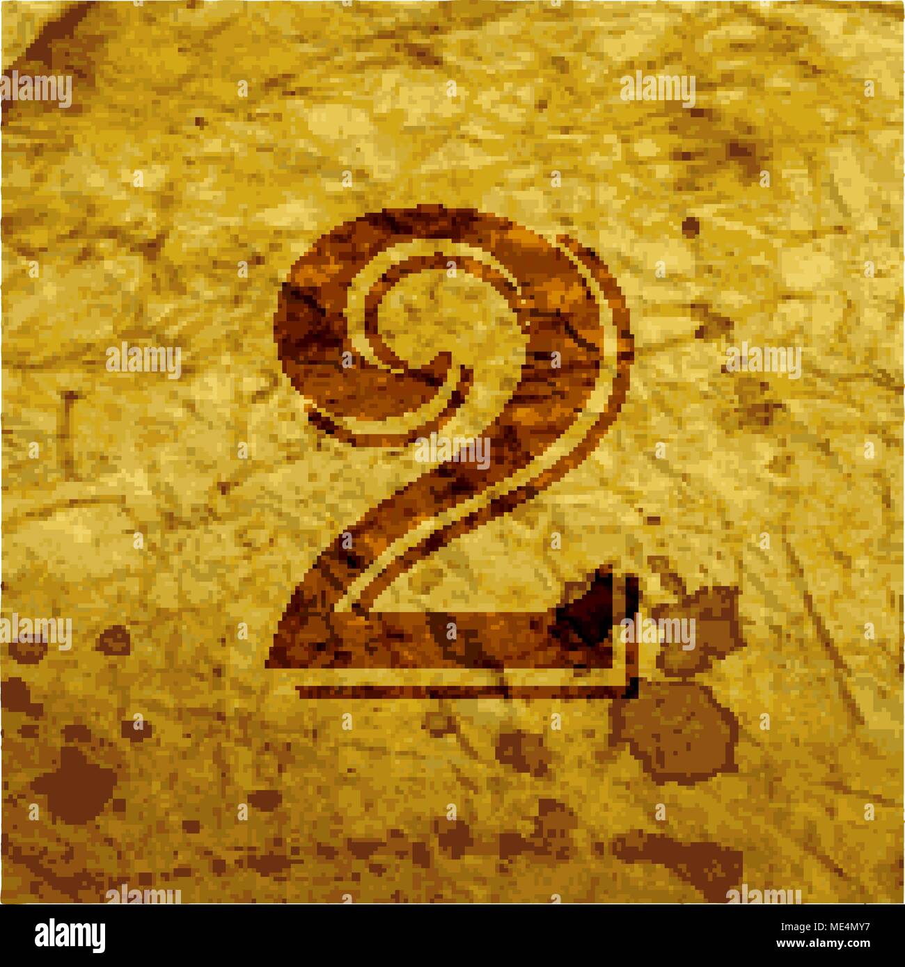 number two icon symbol on paper background. Vector illustration Stock ...
