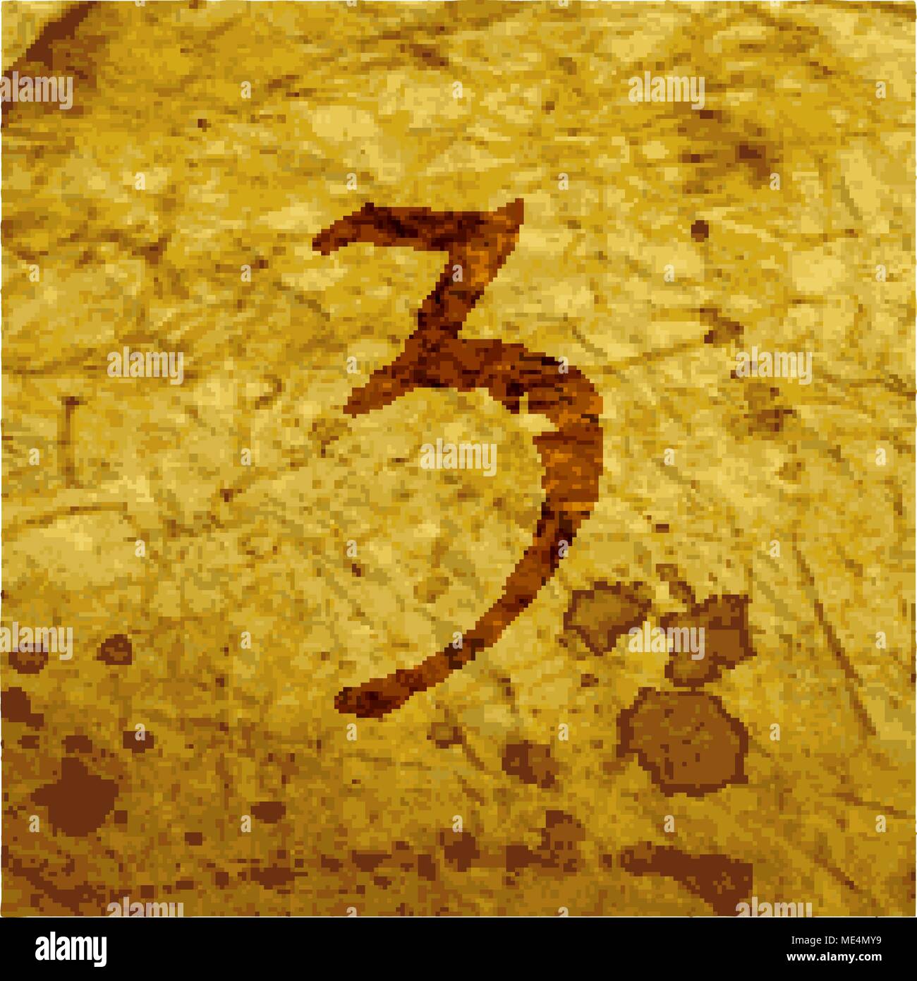 number three icon symbol on paper background. Vector illustration Stock ...