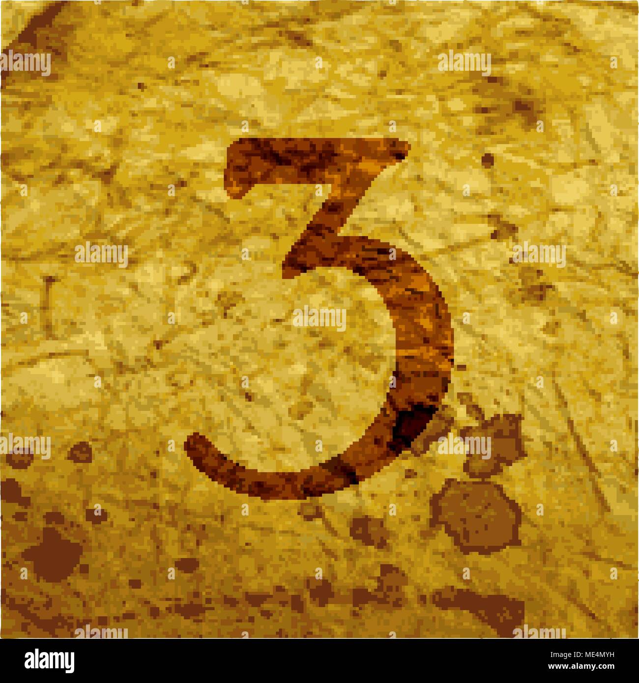 number three icon symbol on paper background. Vector illustration Stock ...