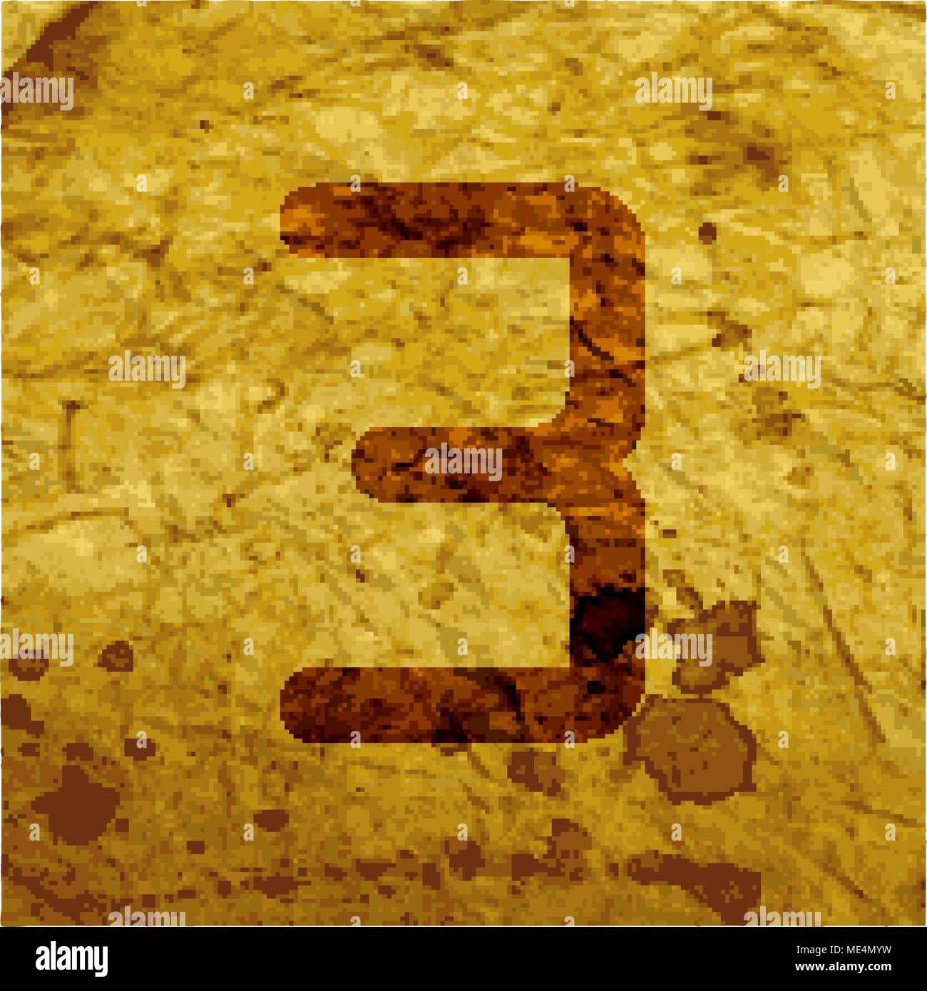 number three icon symbol on paper background. Vector illustration Stock ...