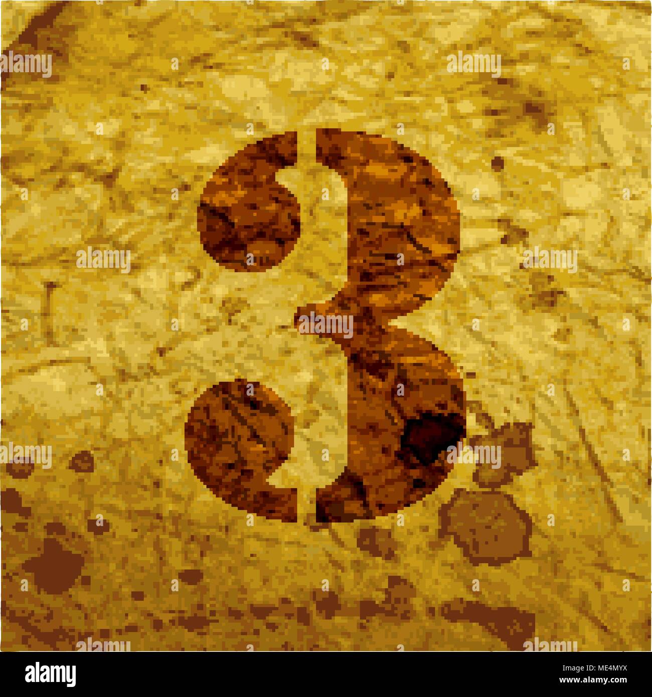 number three icon symbol on paper background. Vector illustration Stock ...