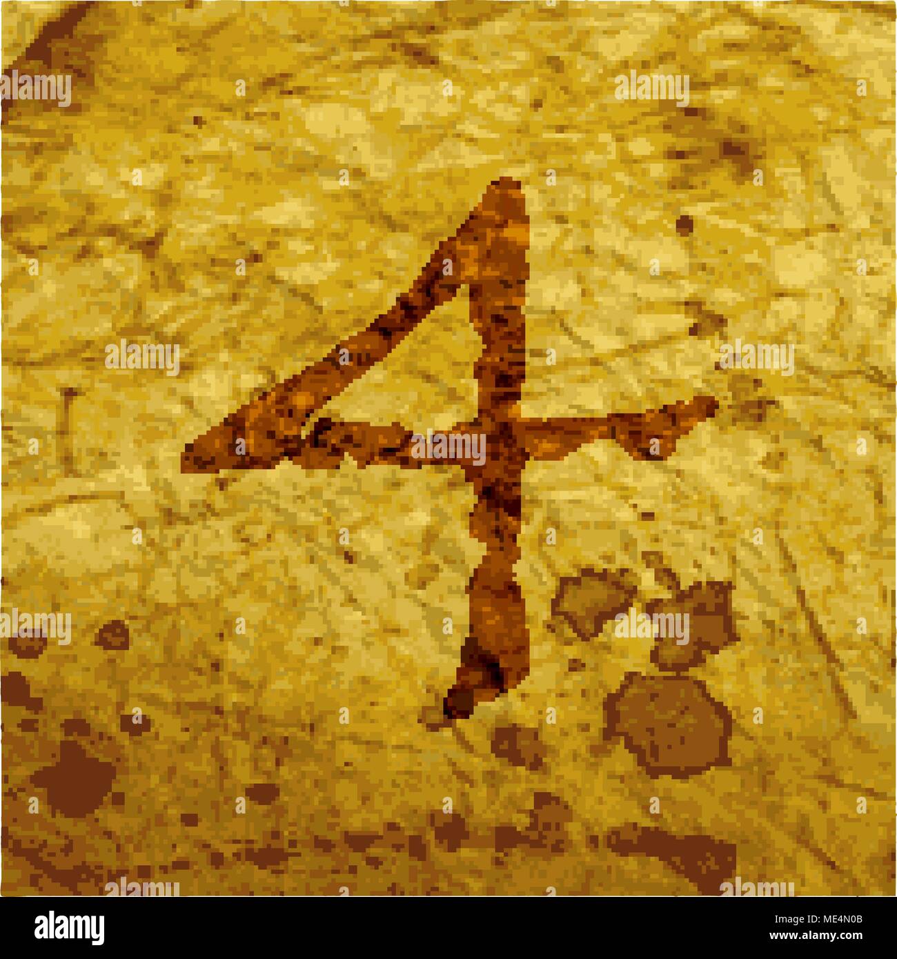 number four icon symbol on paper background. Vector illustration Stock ...