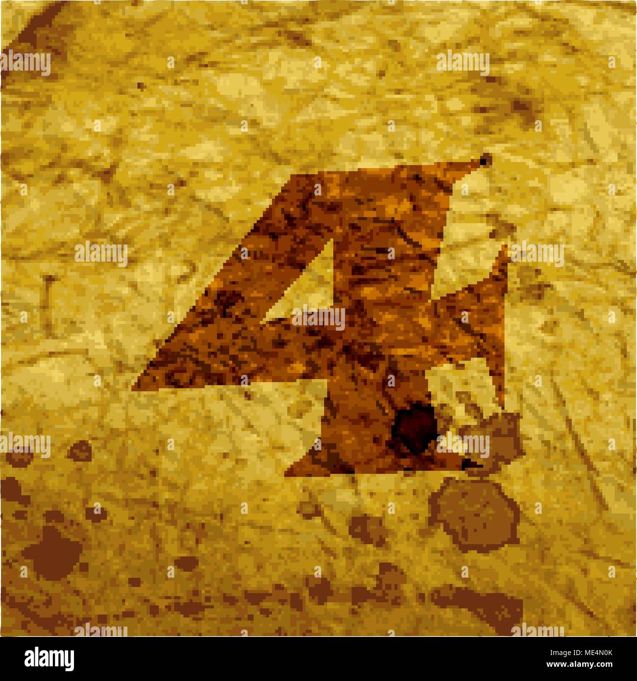 number four icon symbol on paper background. Vector illustration Stock ...