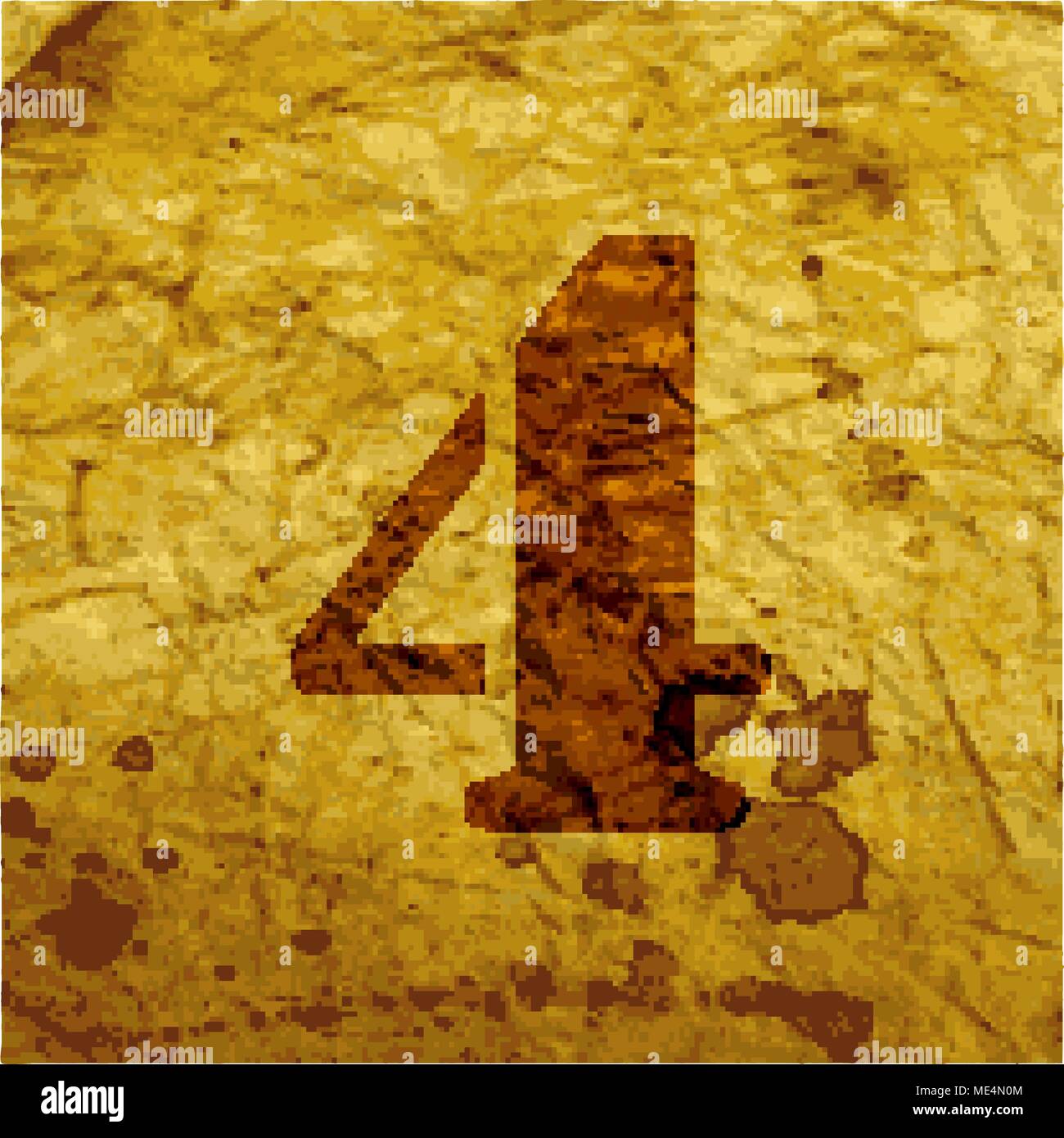 number four icon symbol on paper background. Vector illustration Stock ...