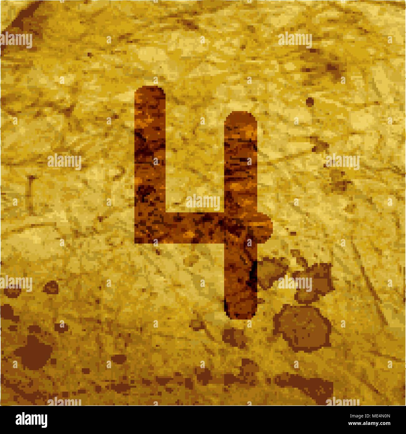 number four icon symbol on paper background. Vector illustration Stock ...