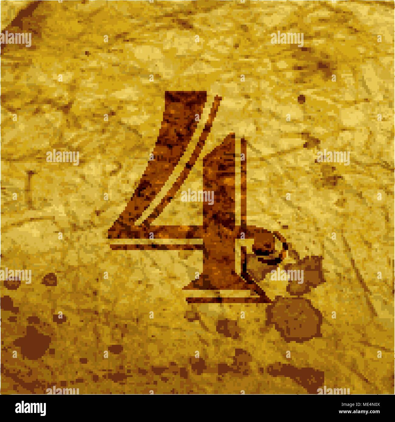 number four icon symbol on paper background. Vector illustration Stock ...