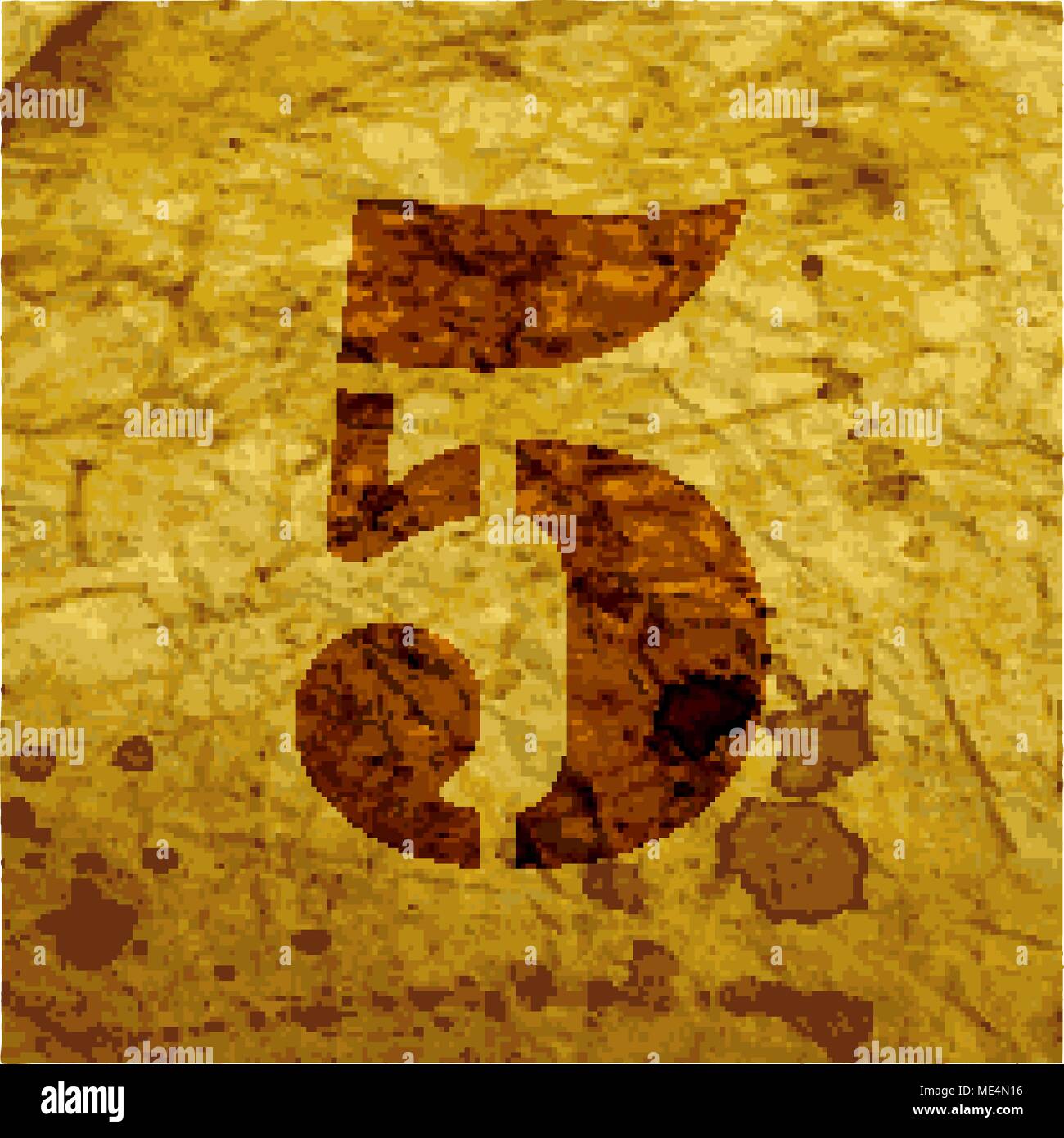 number five icon symbol on paper background. Vector illustration Stock ...