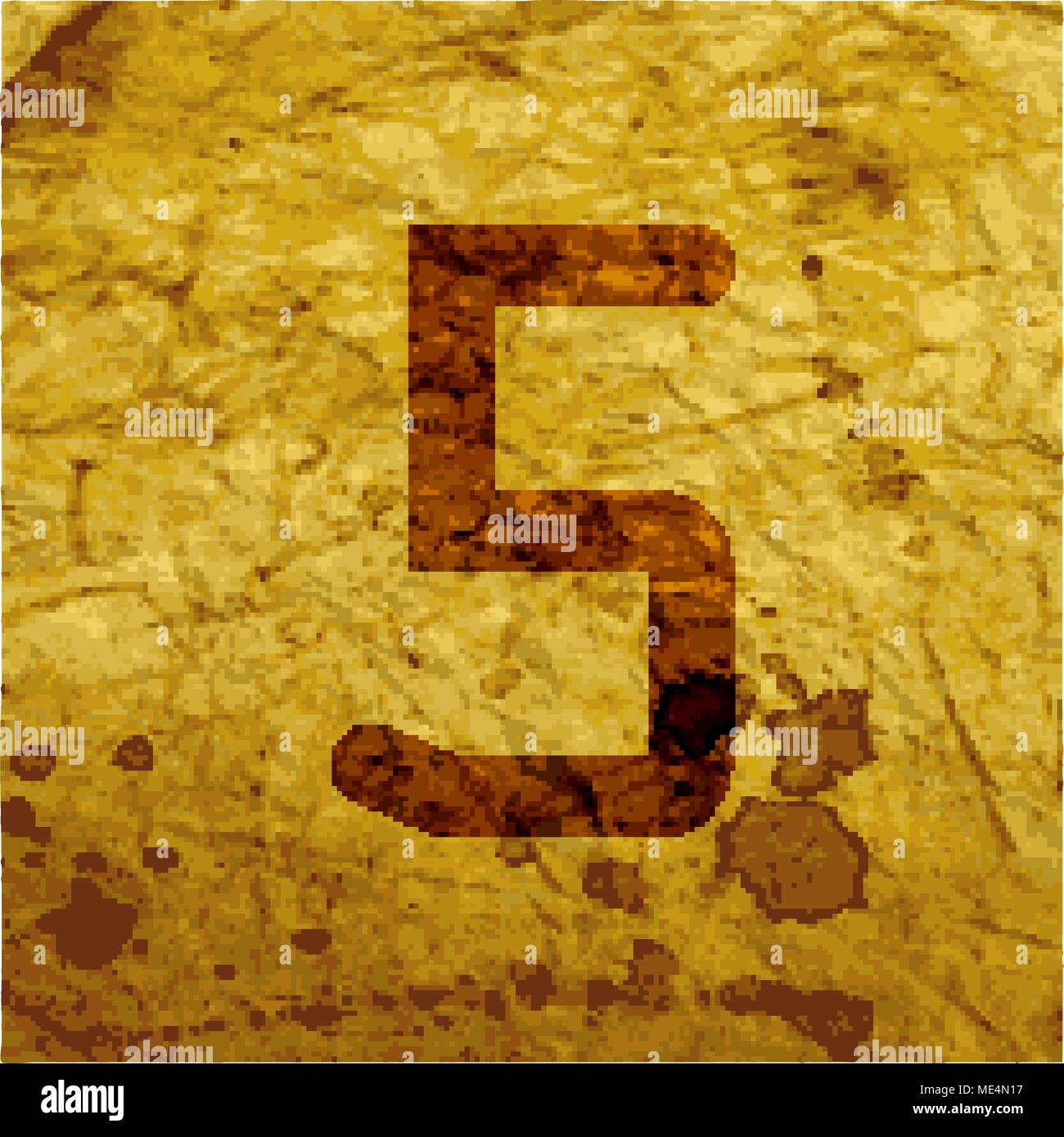 number five icon symbol on paper background. Vector illustration Stock ...