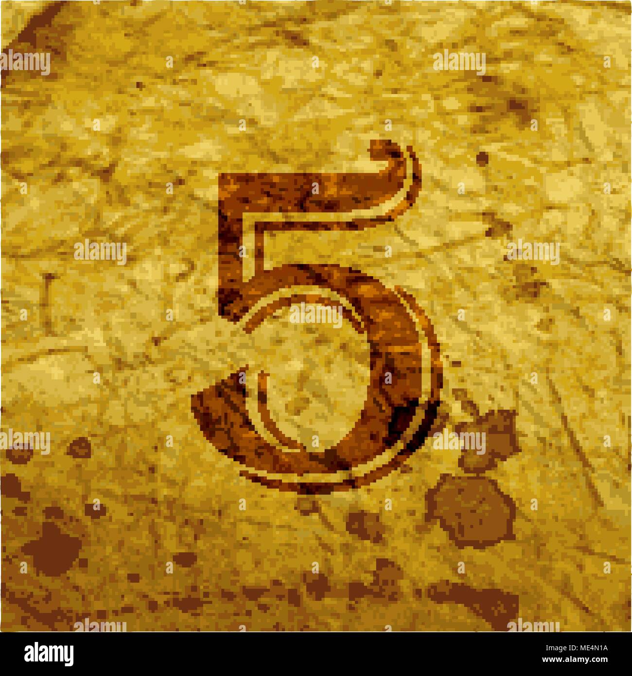 number five icon symbol on paper background. Vector illustration Stock ...