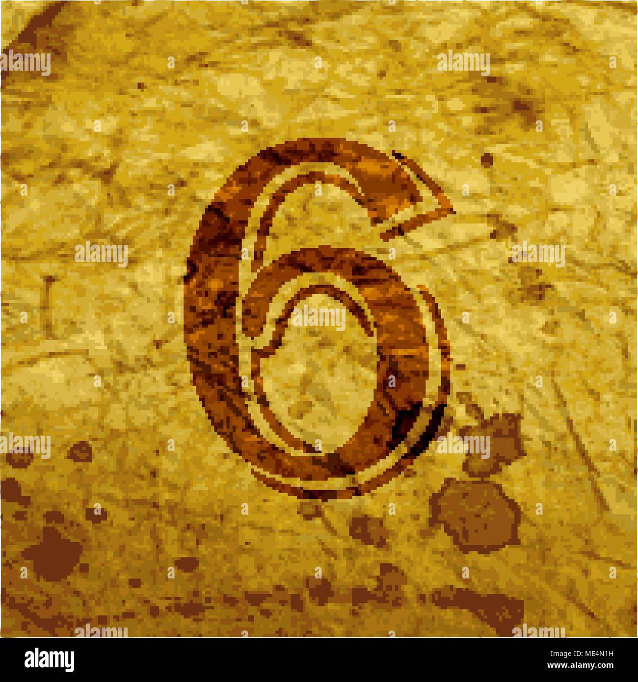 number six icon symbol on paper background. Vector illustration Stock ...