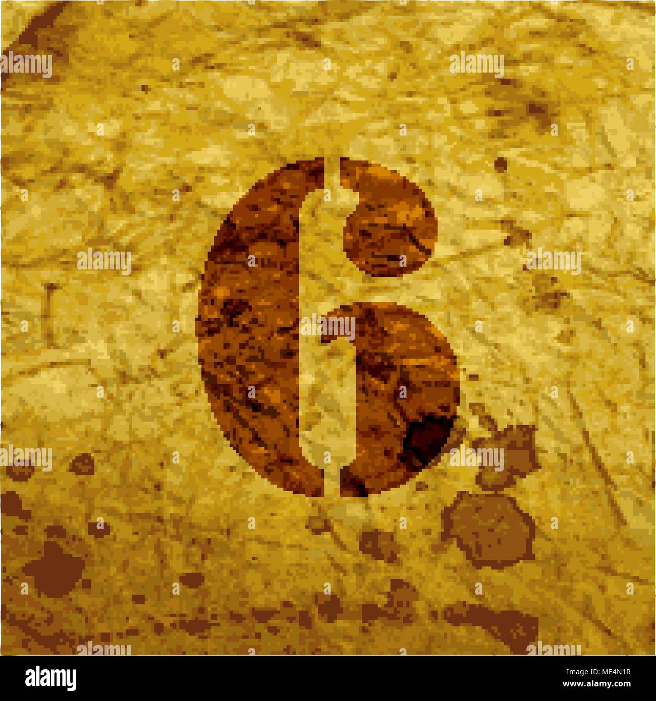 number six icon symbol on paper background. Vector illustration Stock ...