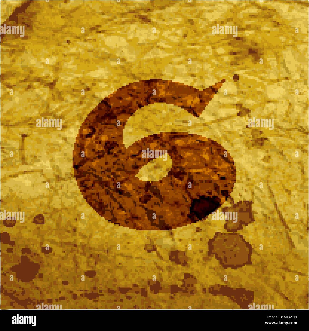 number six icon symbol on paper background. Vector illustration Stock ...