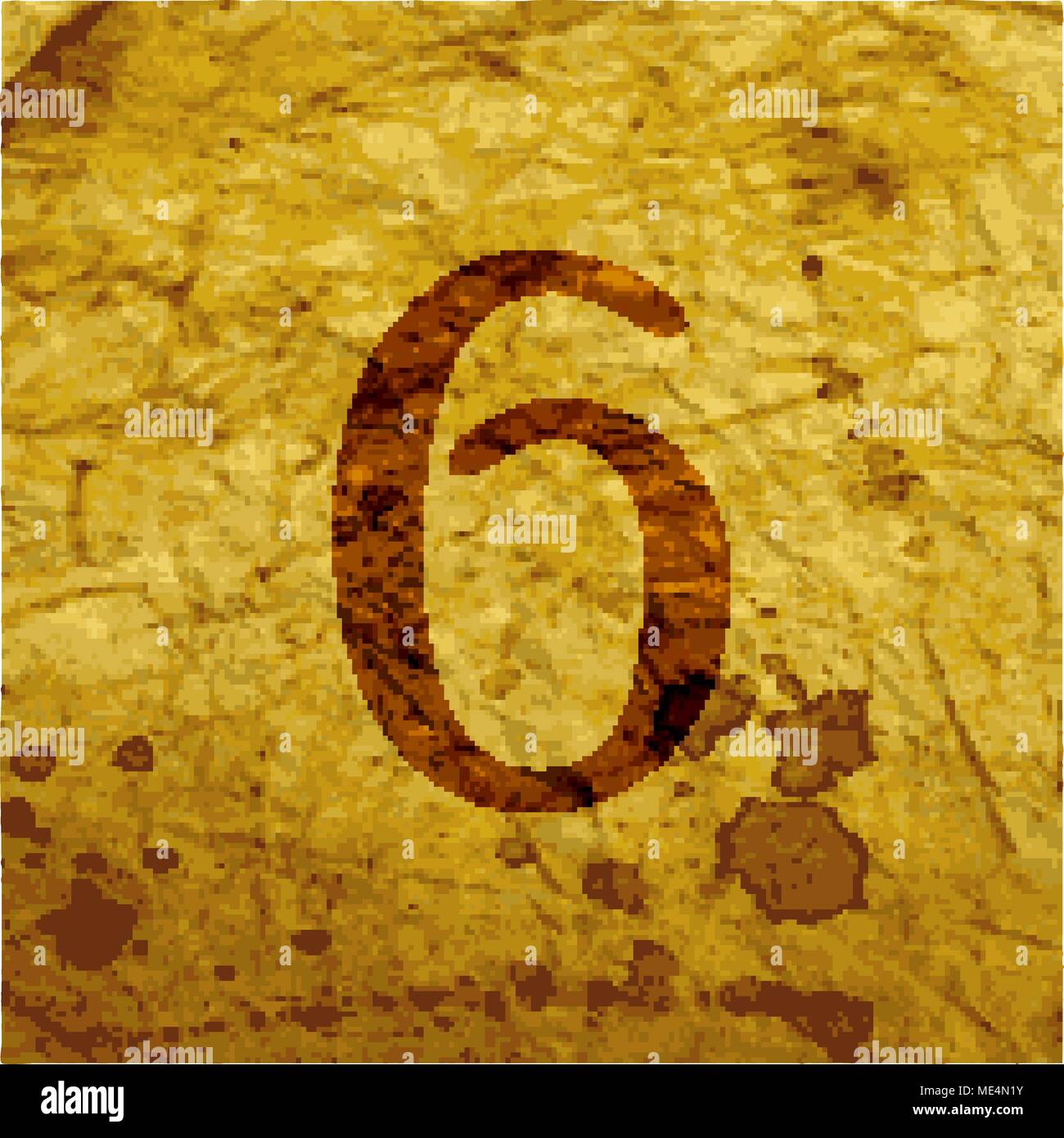 number six icon symbol on paper background. Vector illustration Stock ...