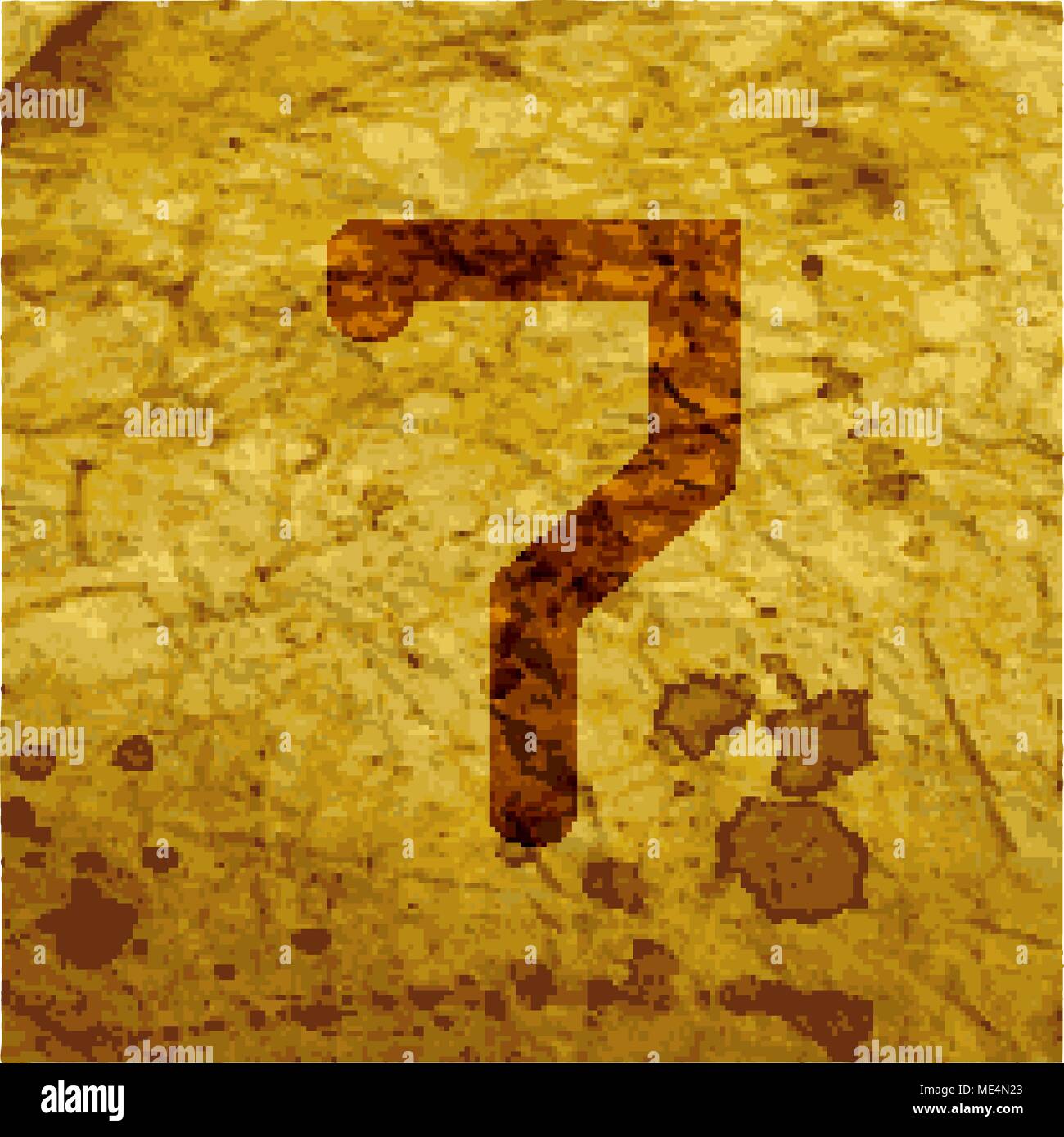 number seven icon symbol on paper background. Vector illustration Stock ...