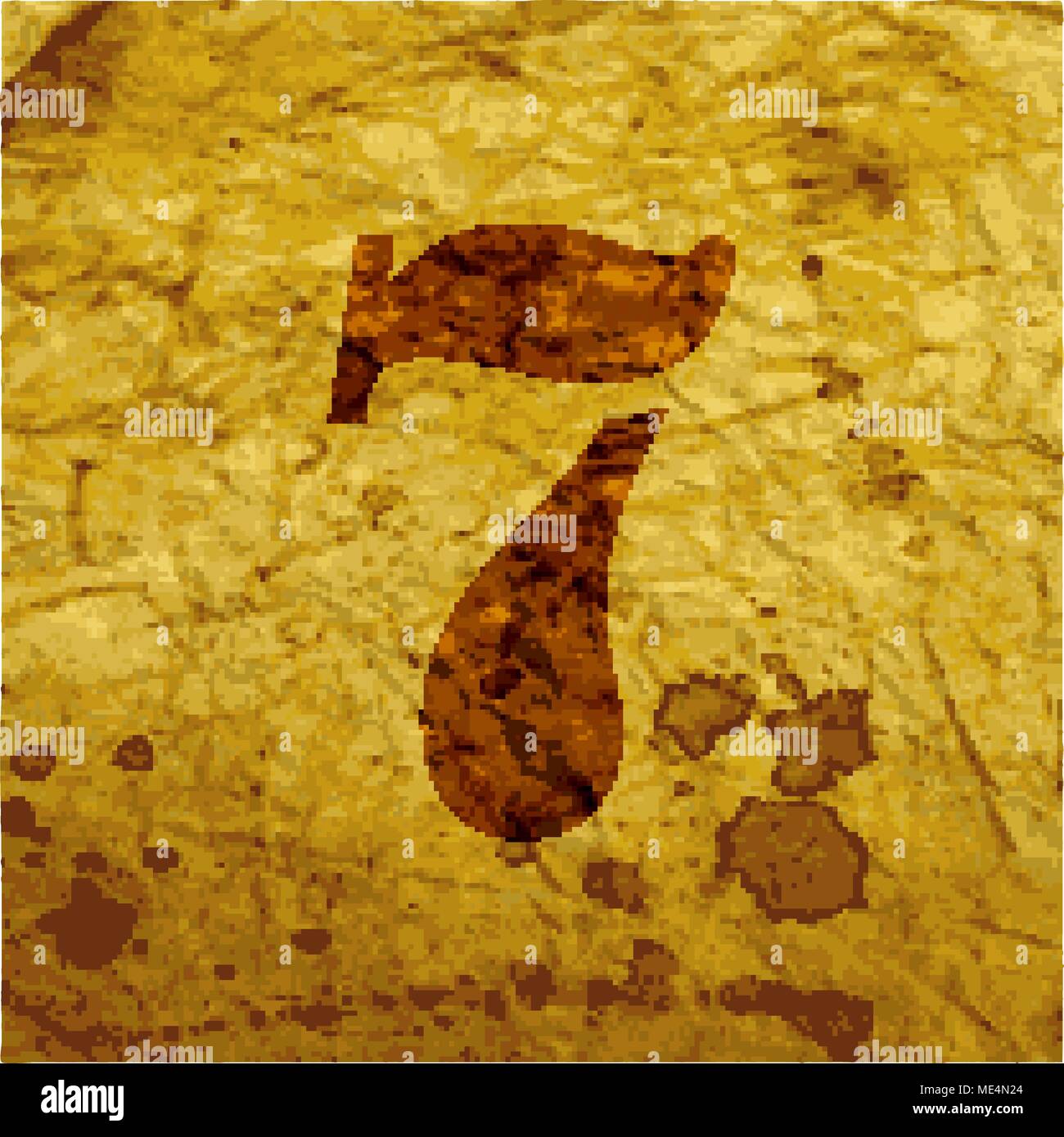 number seven icon symbol on paper background. Vector illustration Stock ...