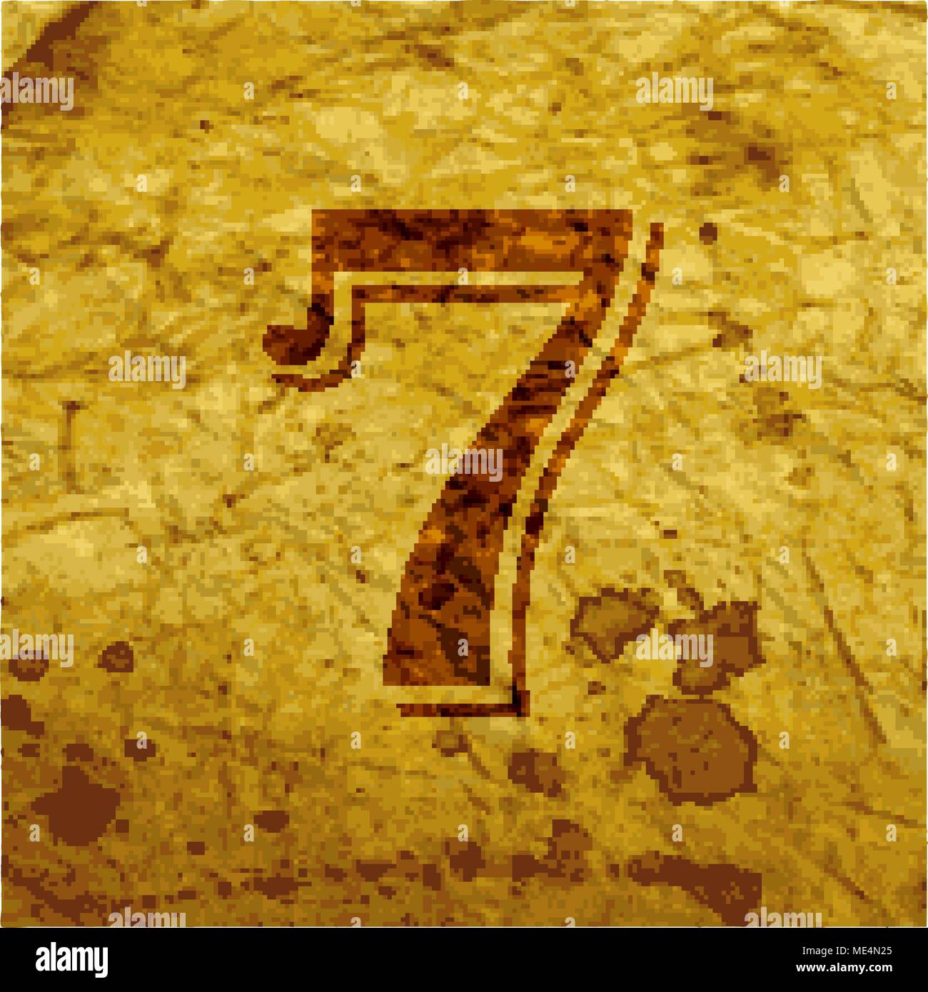 number seven icon symbol on paper background. Vector illustration Stock ...