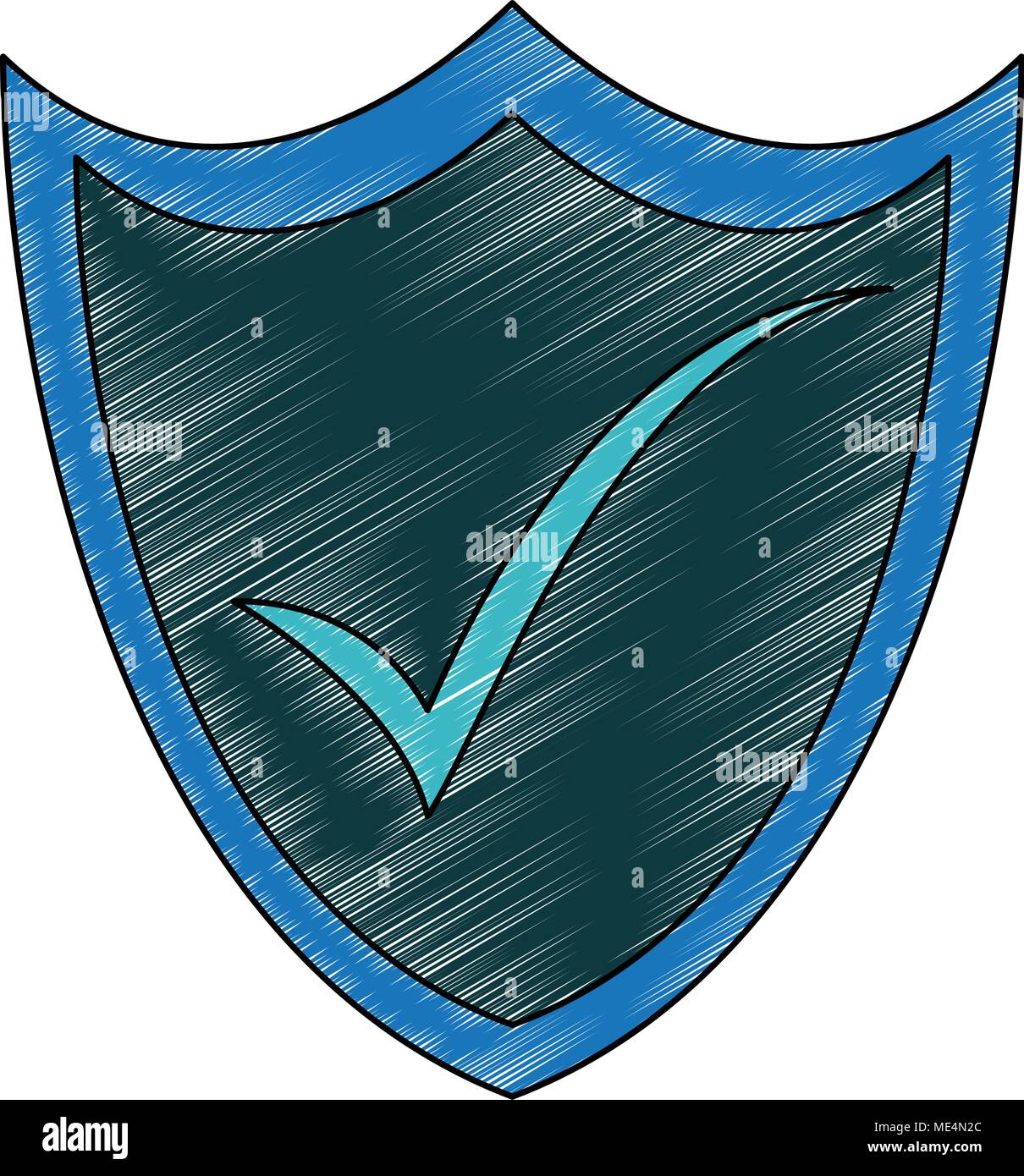 Shield security symbol scribble Stock Vector Image & Art - Alamy