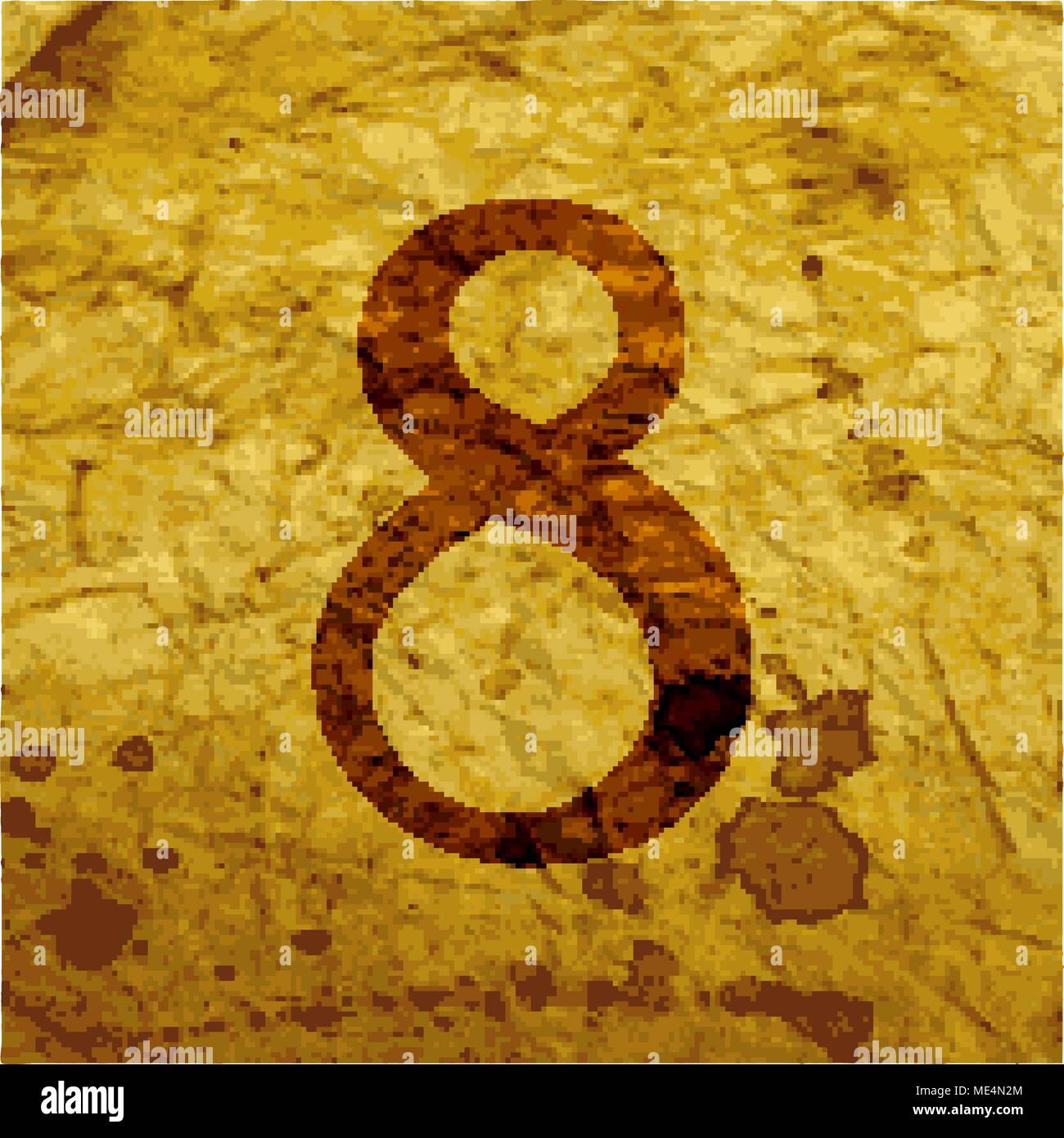 number Eight icon symbol on paper background. Vector illustration Stock ...