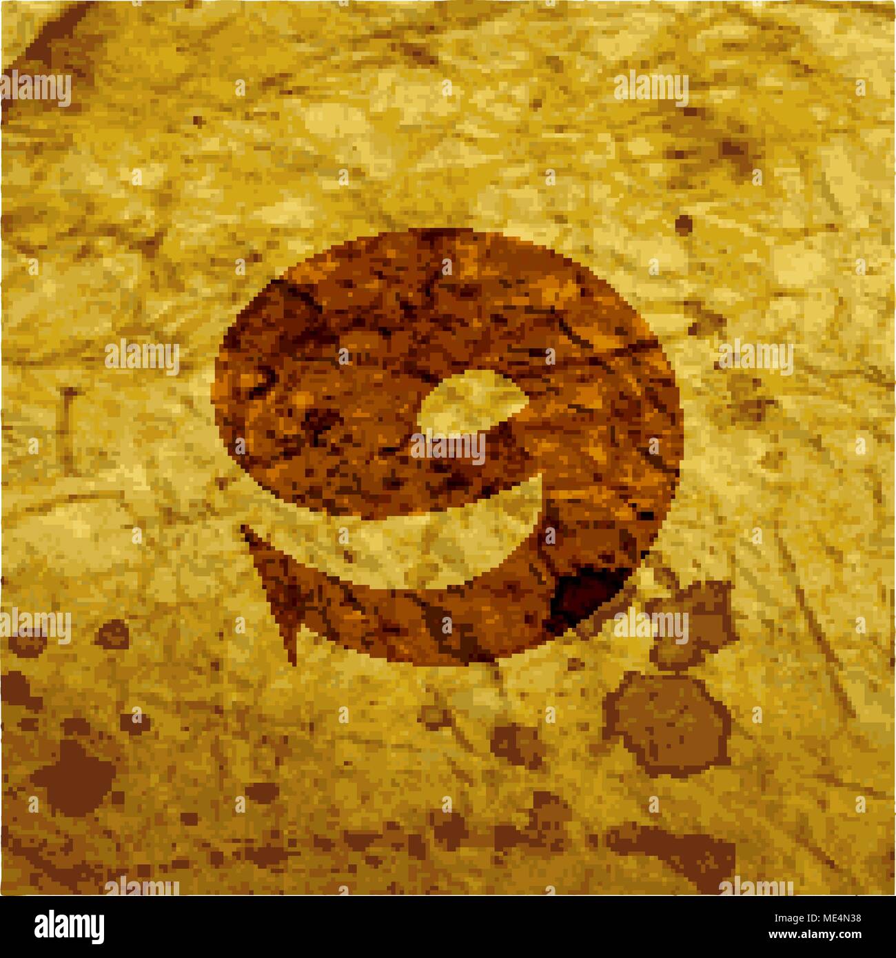 number Nine icon symbol on paper background. Vector illustration Stock ...