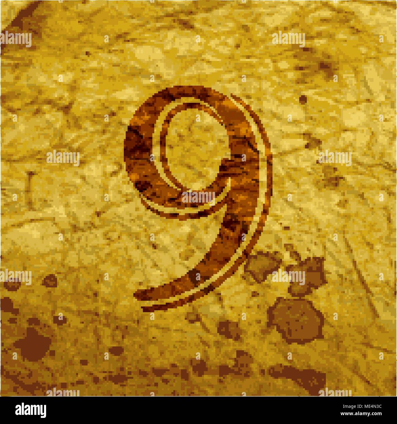 number Nine icon symbol on paper background. Vector illustration Stock ...